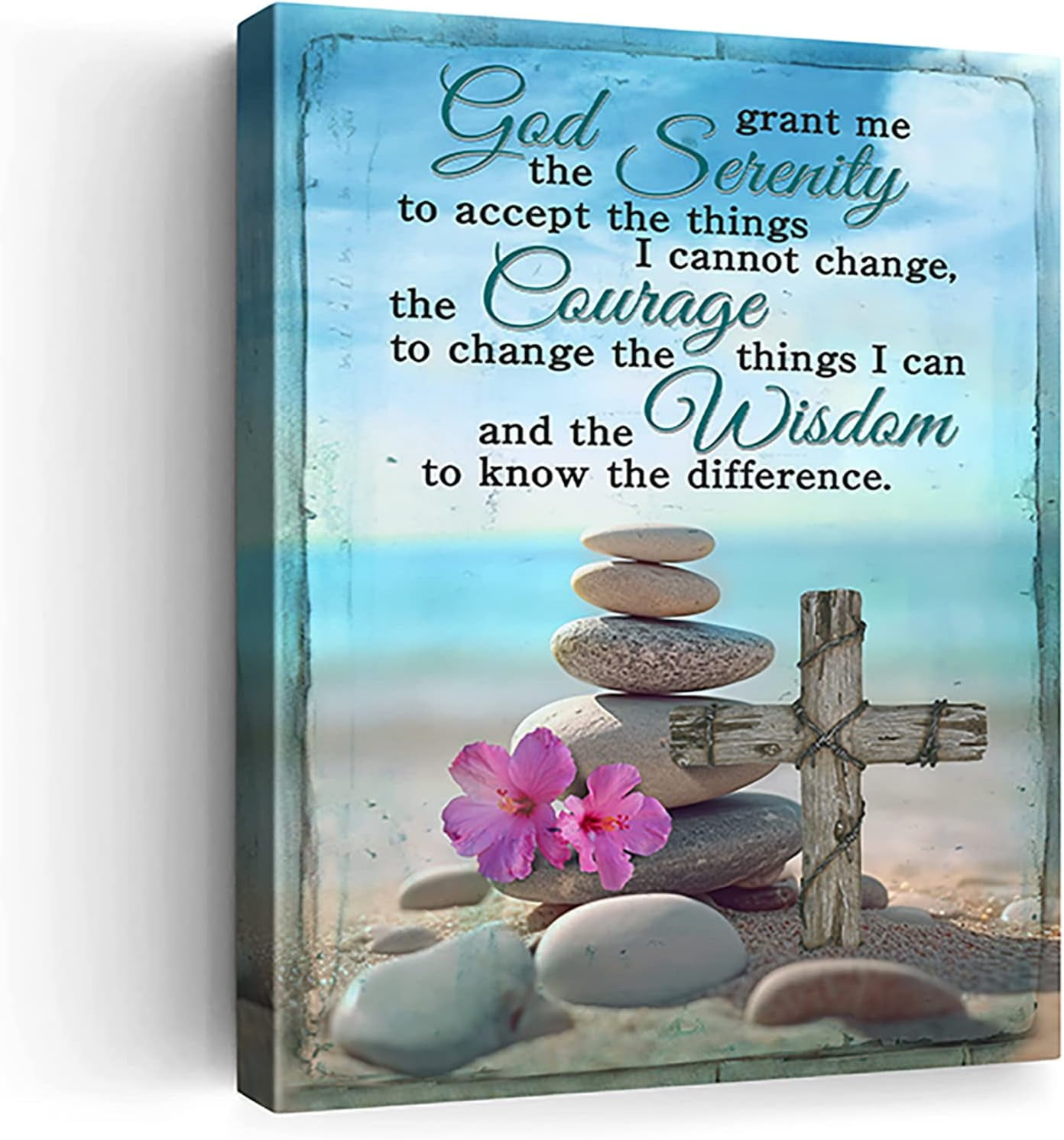 Serenity Prayer Wall Art Beach Christian Canvas Prints Quotes Pictures ...