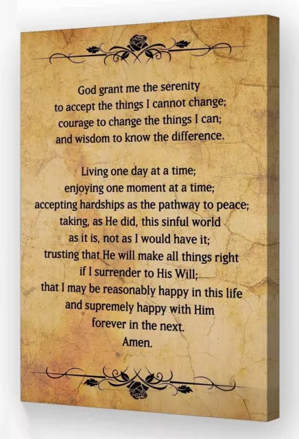 Serenity Prayer Wall Art Bible Verse God Grant Me The Serenity ...