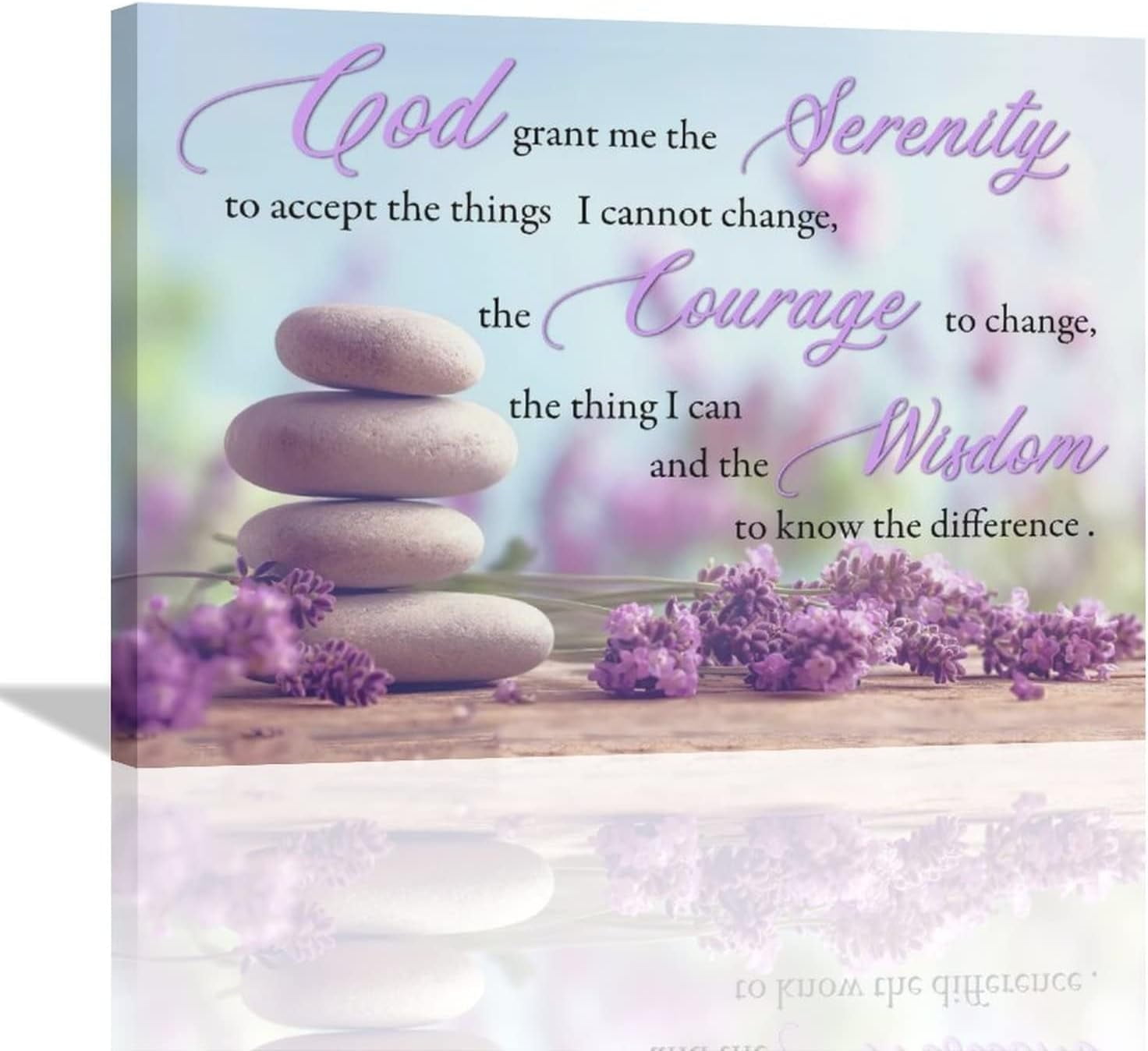 Serenity Prayer Wall Art Christian Bible Scripture Wall Decor Purple ...