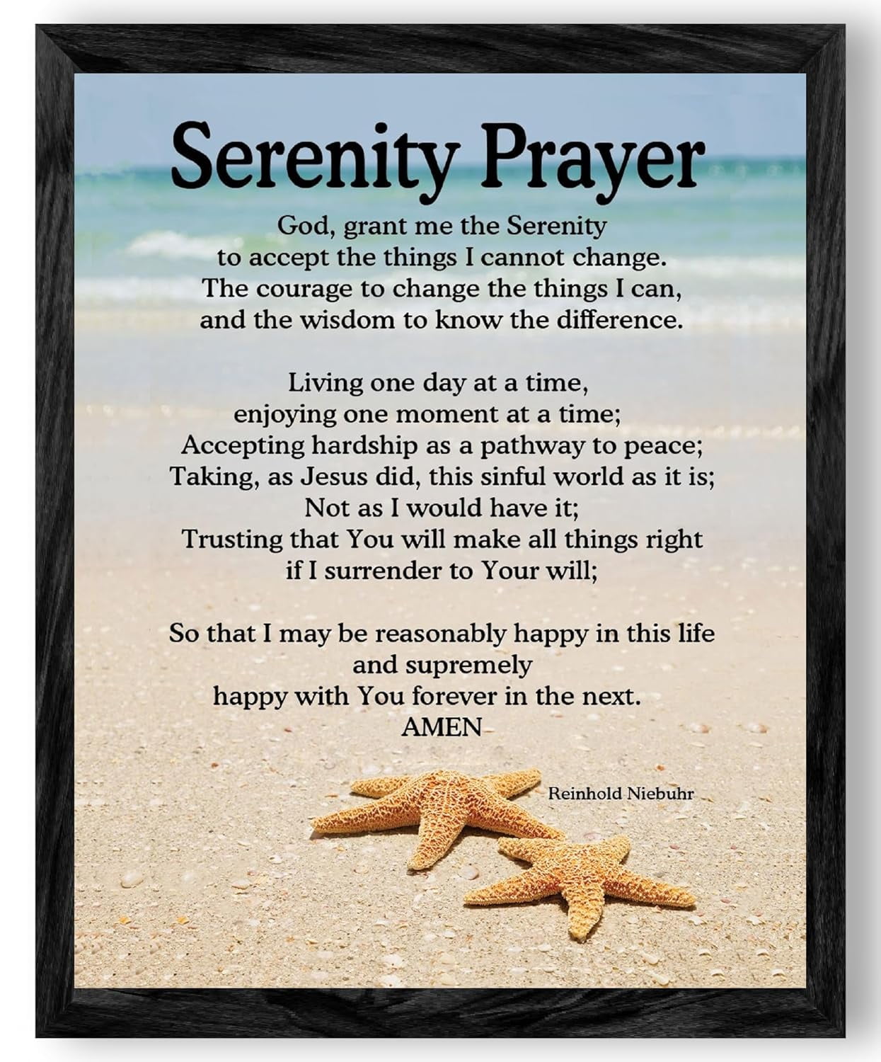 Serenity Prayer Wall Art – Christian Wall Decor with Starfish Scripture ...