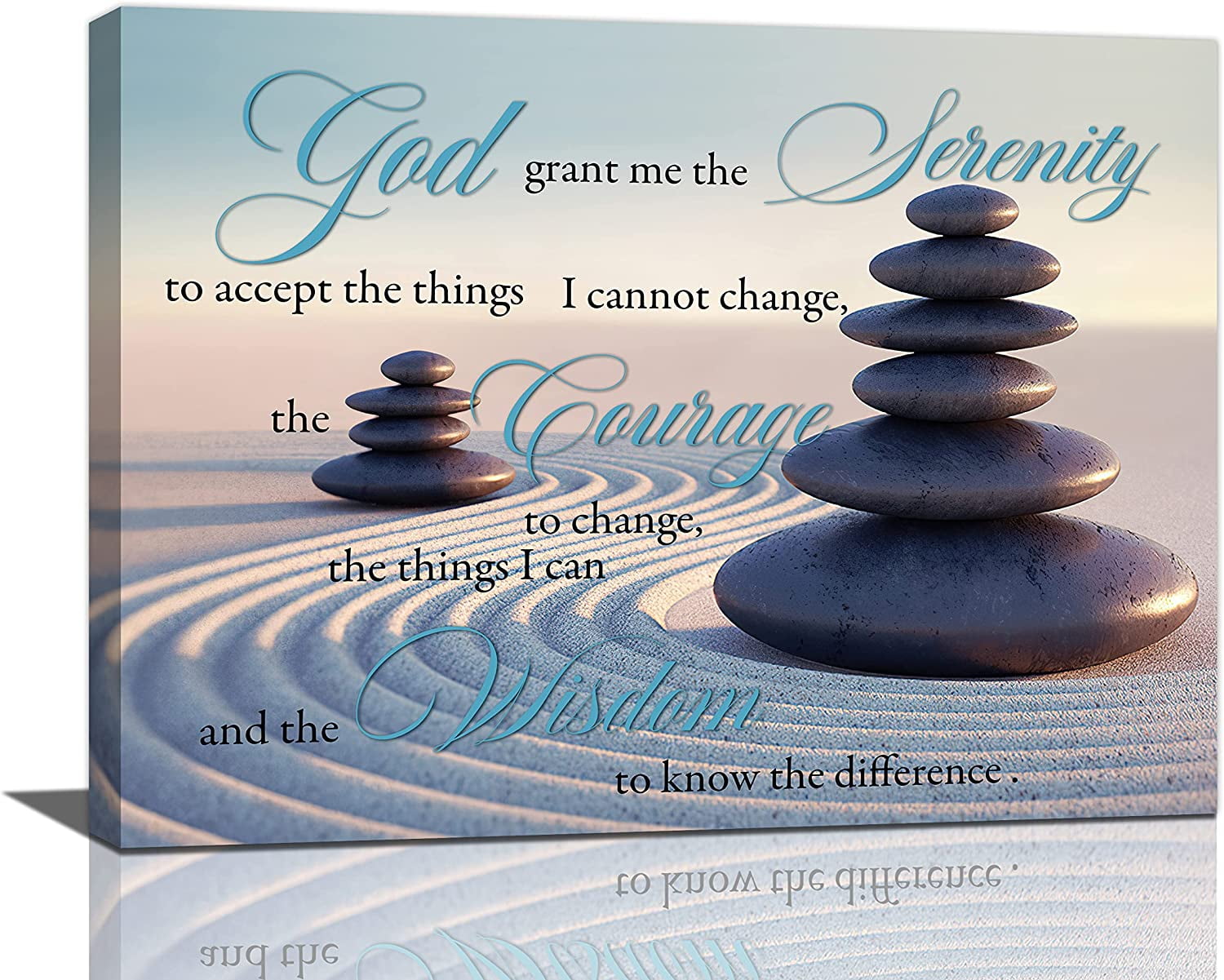 Serenity Prayer Wall Art Yoga Meditation Zen Stone Wall Decor Christian ...