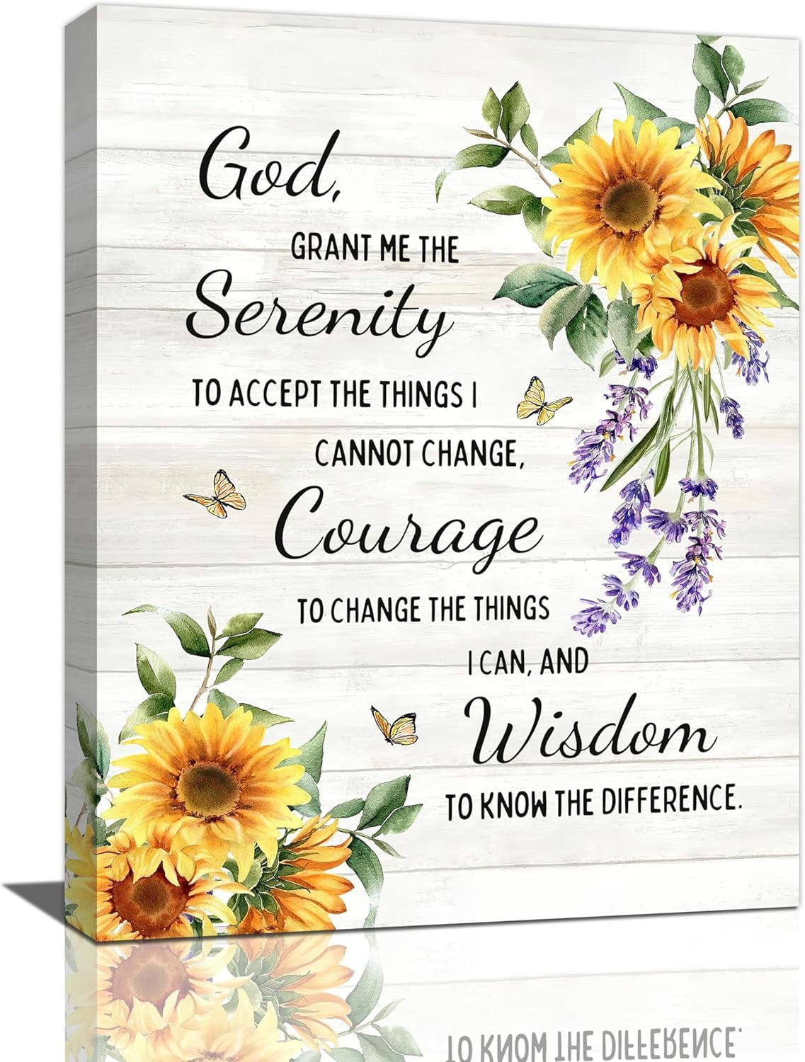 Serenity Prayer Wall Decor Christian Religious Sunflower Pictures ...