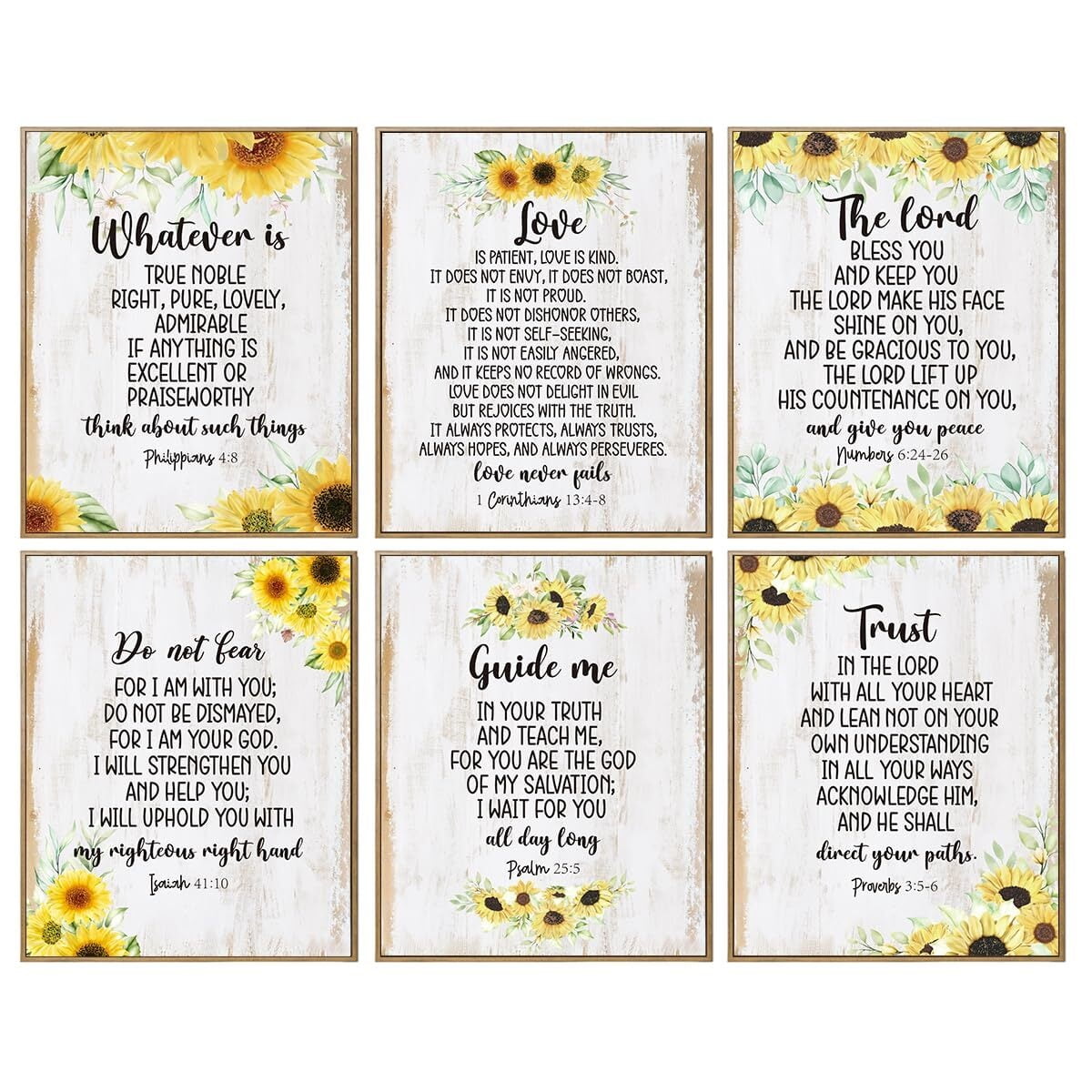 Serenity Prayer Wall Decor Christian Religious Sunflower Pictures ...