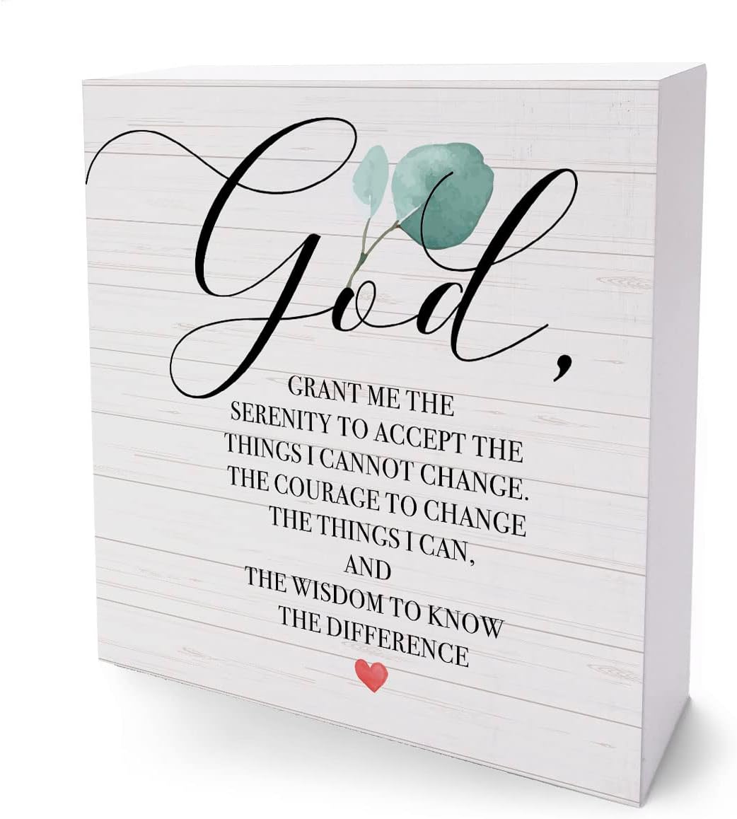 Serenity Prayer Wooden Box Bible Verses Decor Farmhouse Bathroom Decor ...