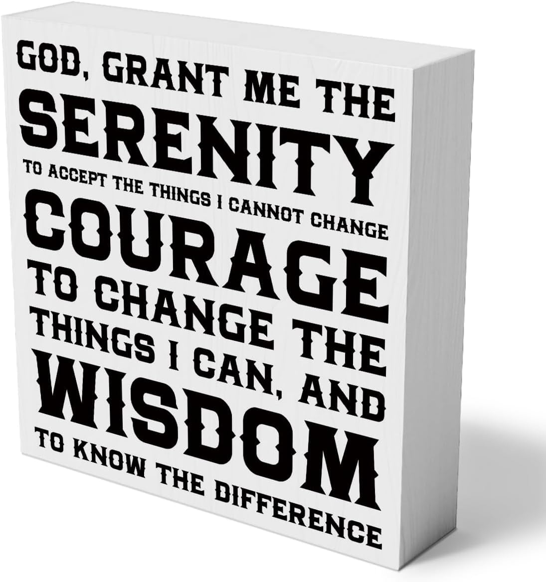 Serenity Prayer Wooden Box Sign Home Wall Decor 5 X 5 Inch Rustic God ...