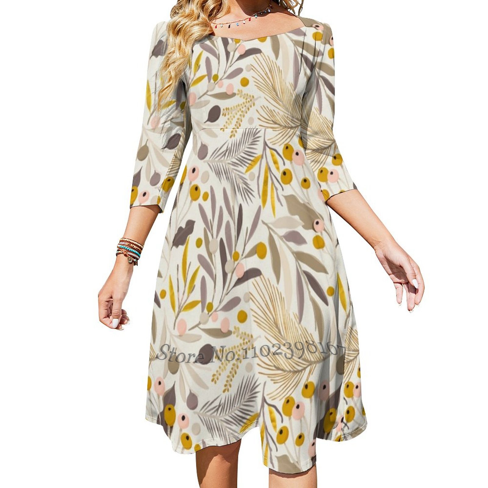 Serenity Square Neck Dress New Plus Size Elegant Women Waist Tight ...