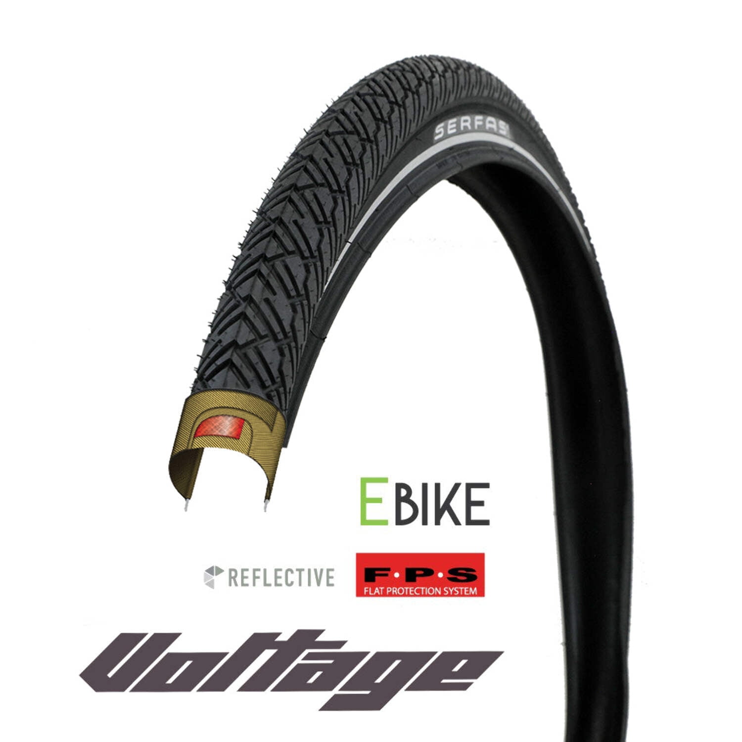 Serfas E-Voltage 27.5x2.2 E-Bike Tire W/Reflective Sidewall - Walmart.com