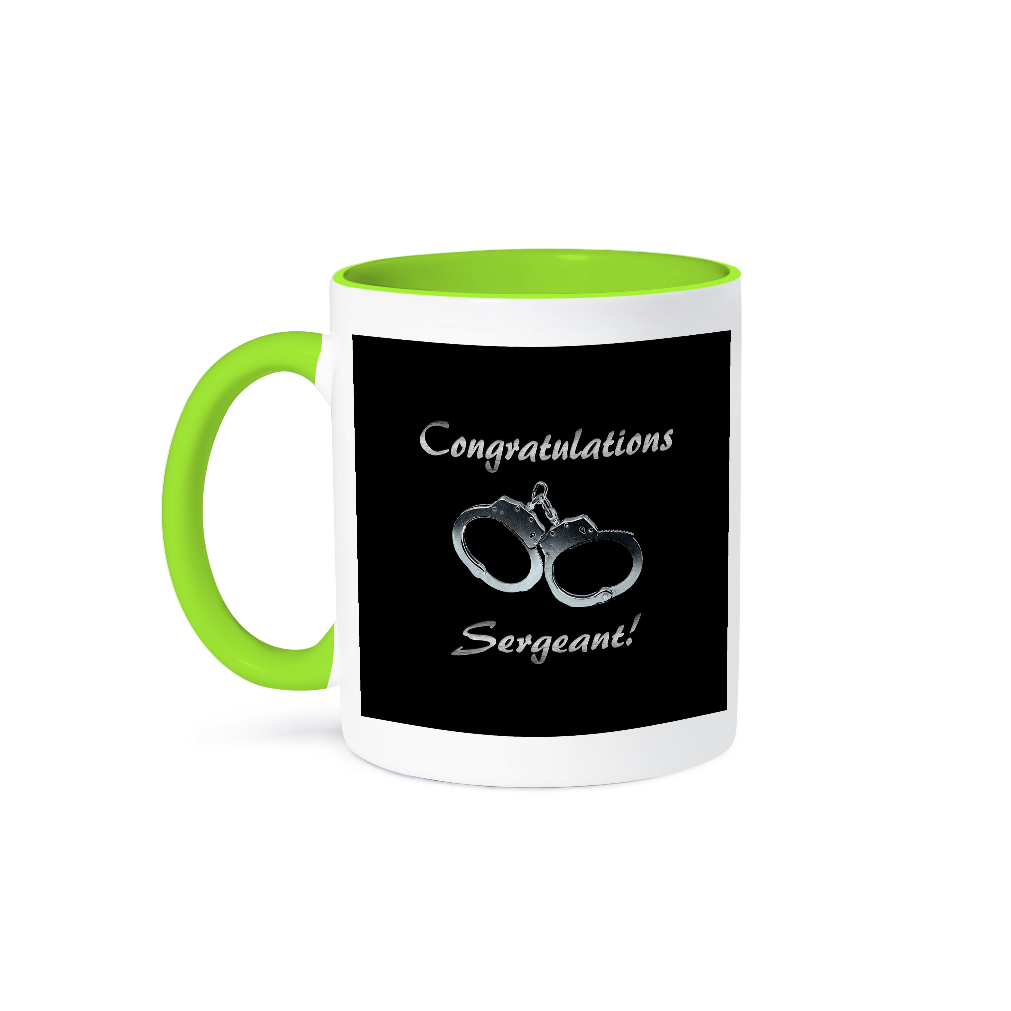 Sergeant Congratulations, Handcuffs, Silver Metal Look And Black, 15oz ...