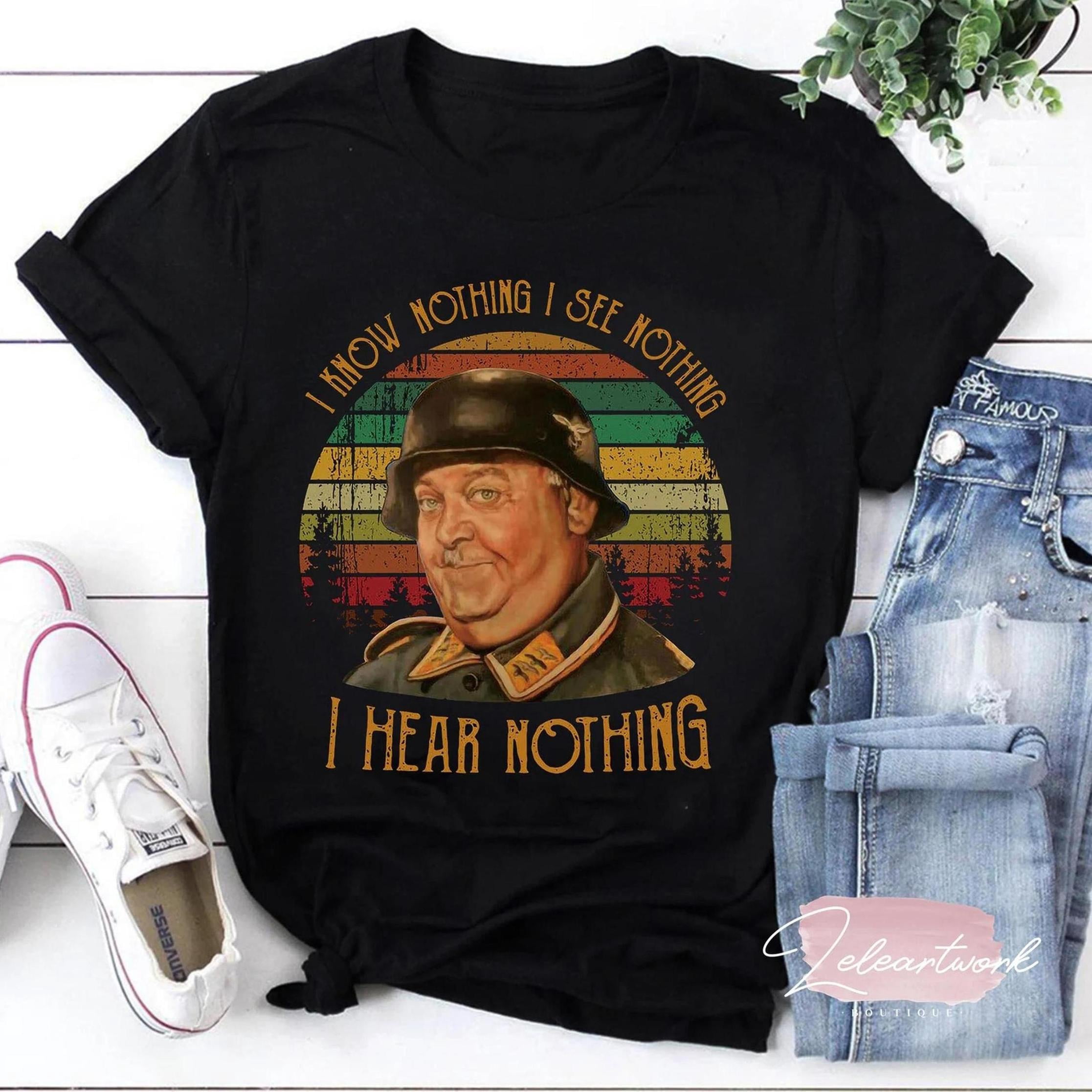 Sergeant Schultz I Know Nothing I See Nothing Vintage Classic T-Shirt ...