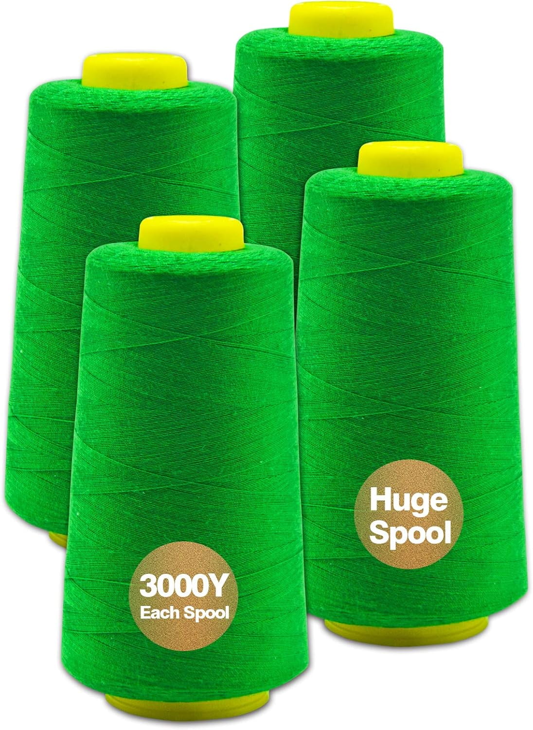 Serger Thread, All-Purpose Thread for Sewing, Green Thread, Polyester ...