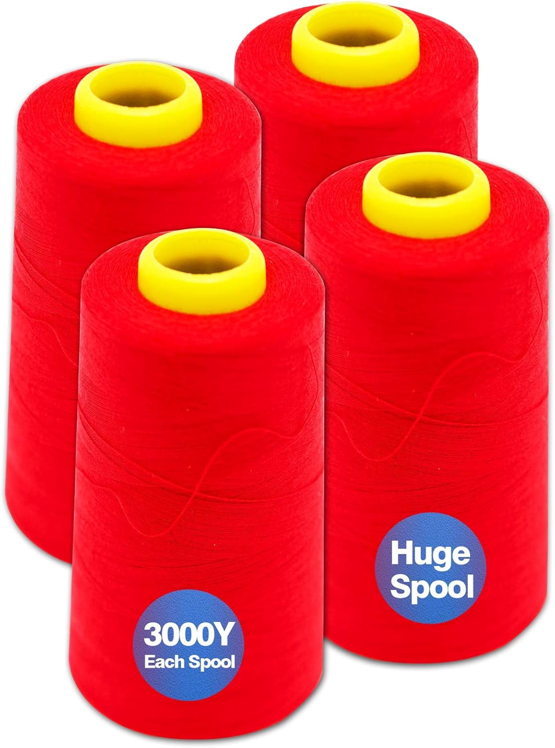 Serger Thread, All-Purpose Thread for Sewing, Red Thread, Polyester ...