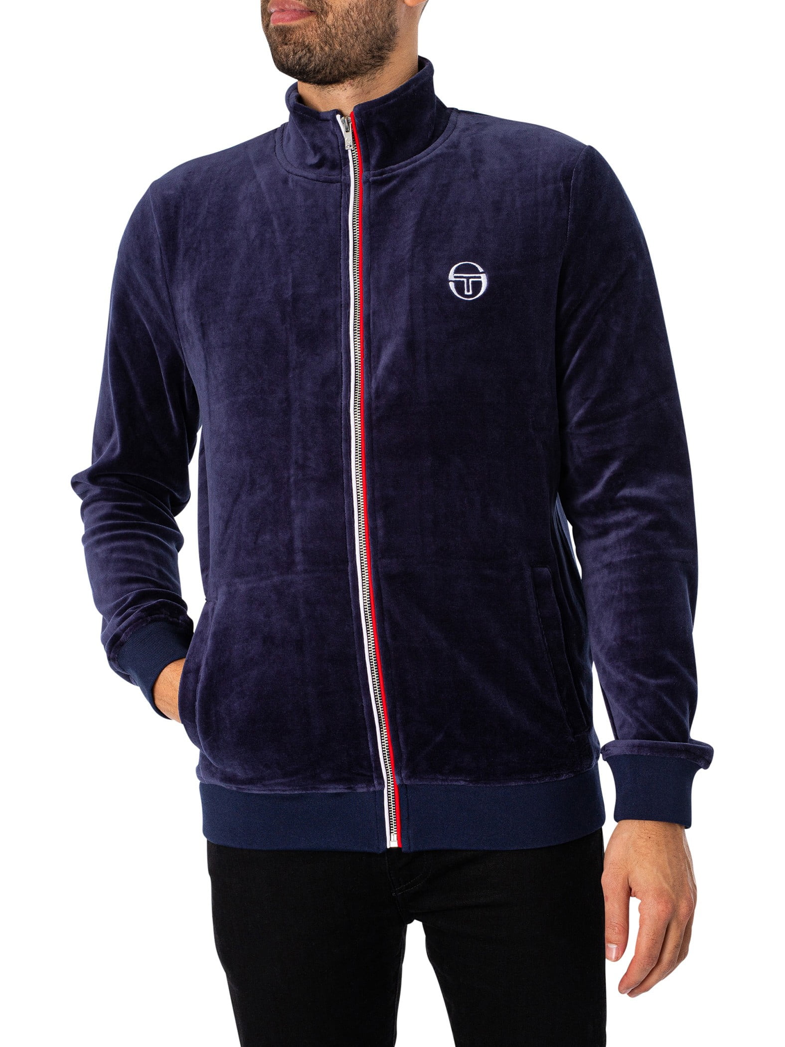 Sergio Tacchini Eddie Velour Track Jacket, Blue - Walmart.com