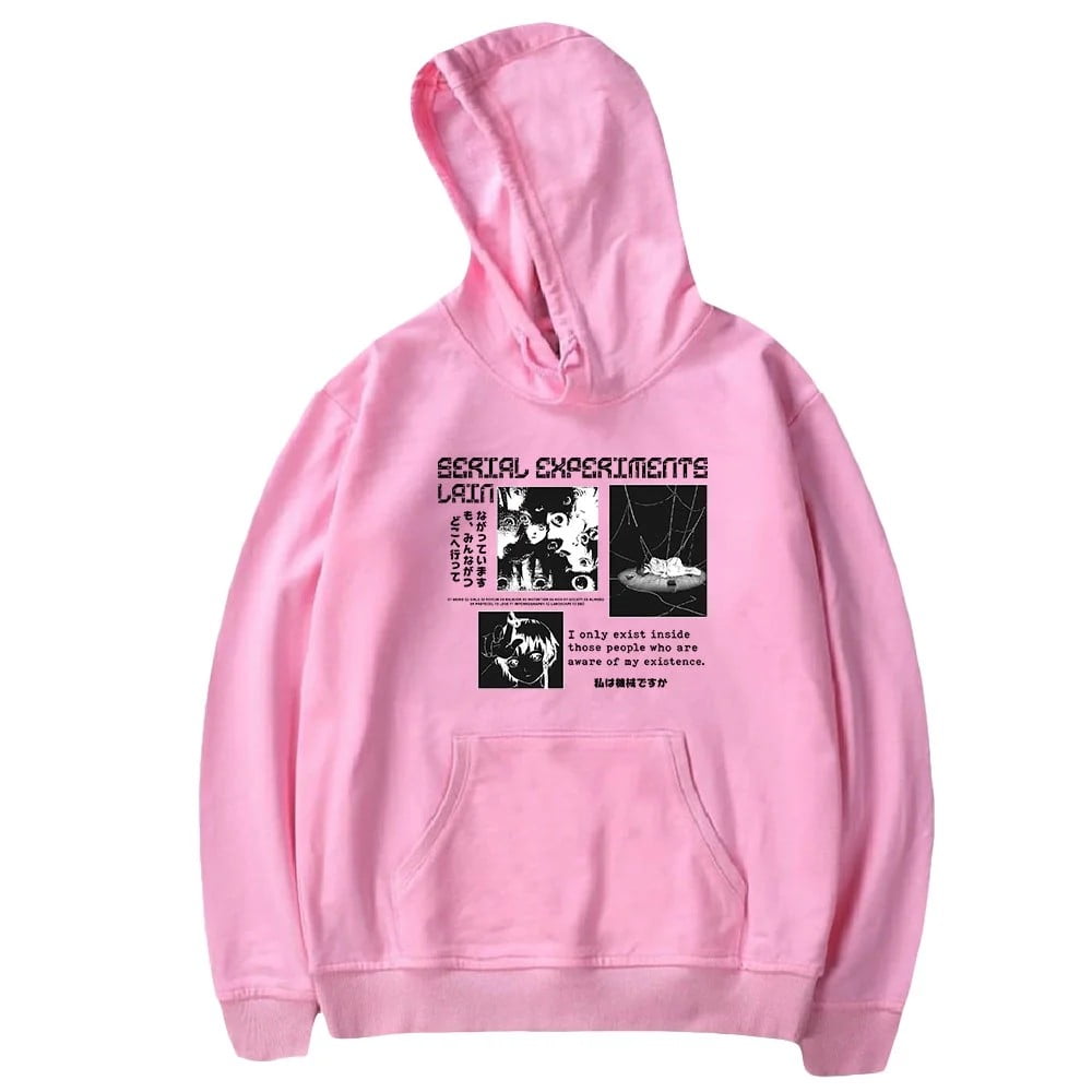 Serial Experiments Lain Anime Hooded Long Sleeve Sweatshirt Inspired ...