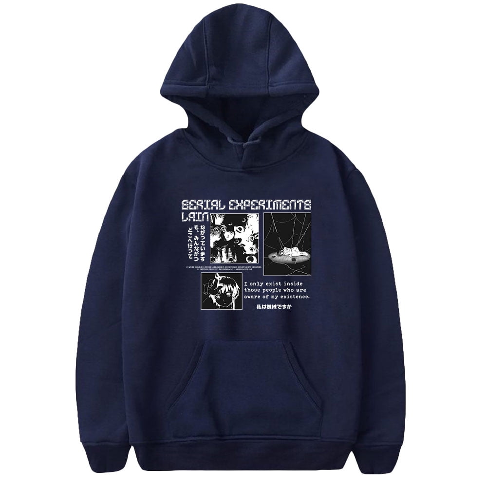 Serial Experiments Lain Anime Hooded Long Sleeve Sweatshirt Men Women ...