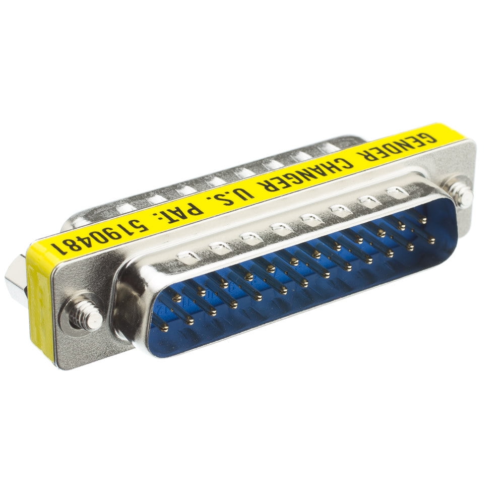 Serial Port Gender Changer Adapter (Male/Male) DB25, Nickel Plated ...