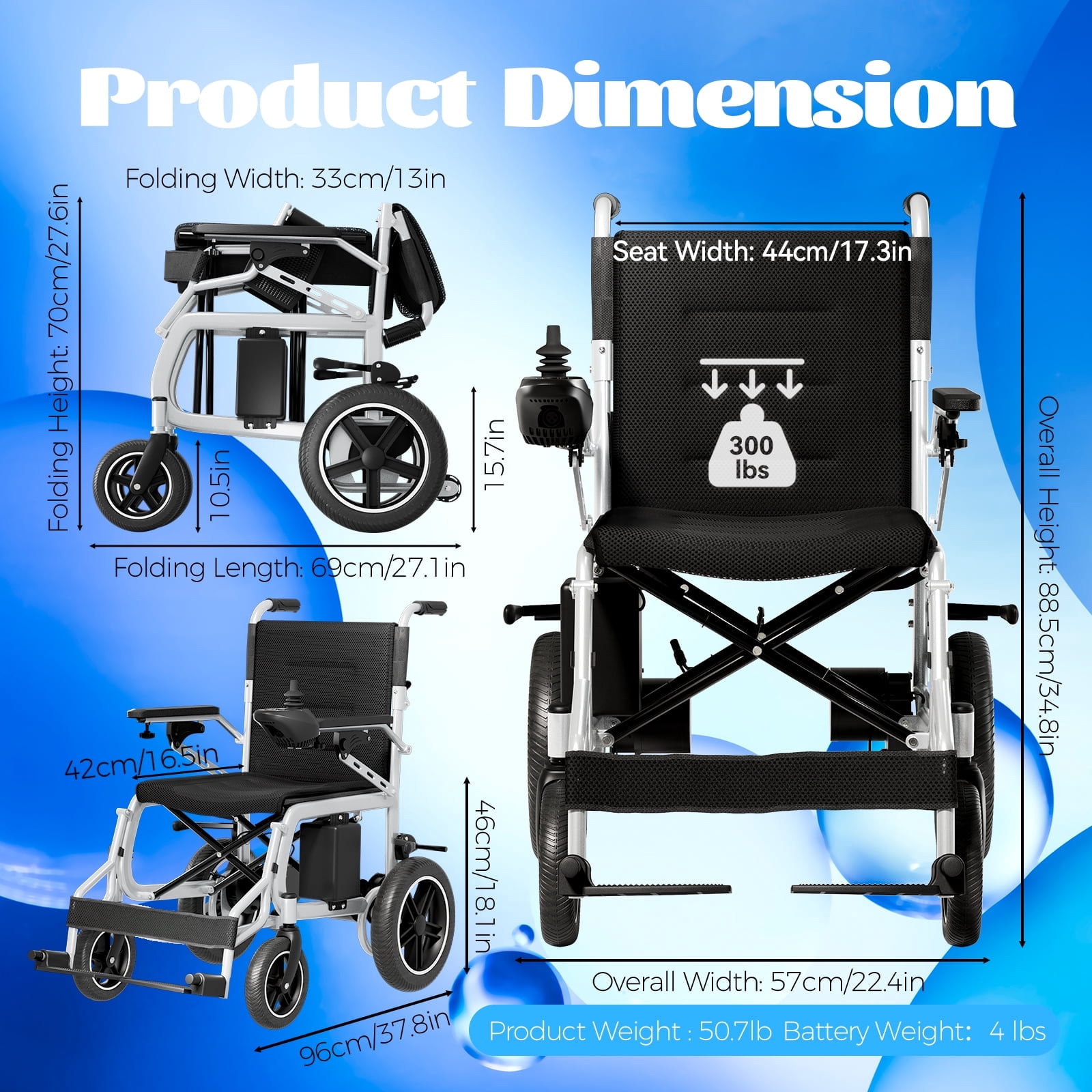 Edcsi Lightweight Red & Black Mobility Scooter – Foldable Portable ...