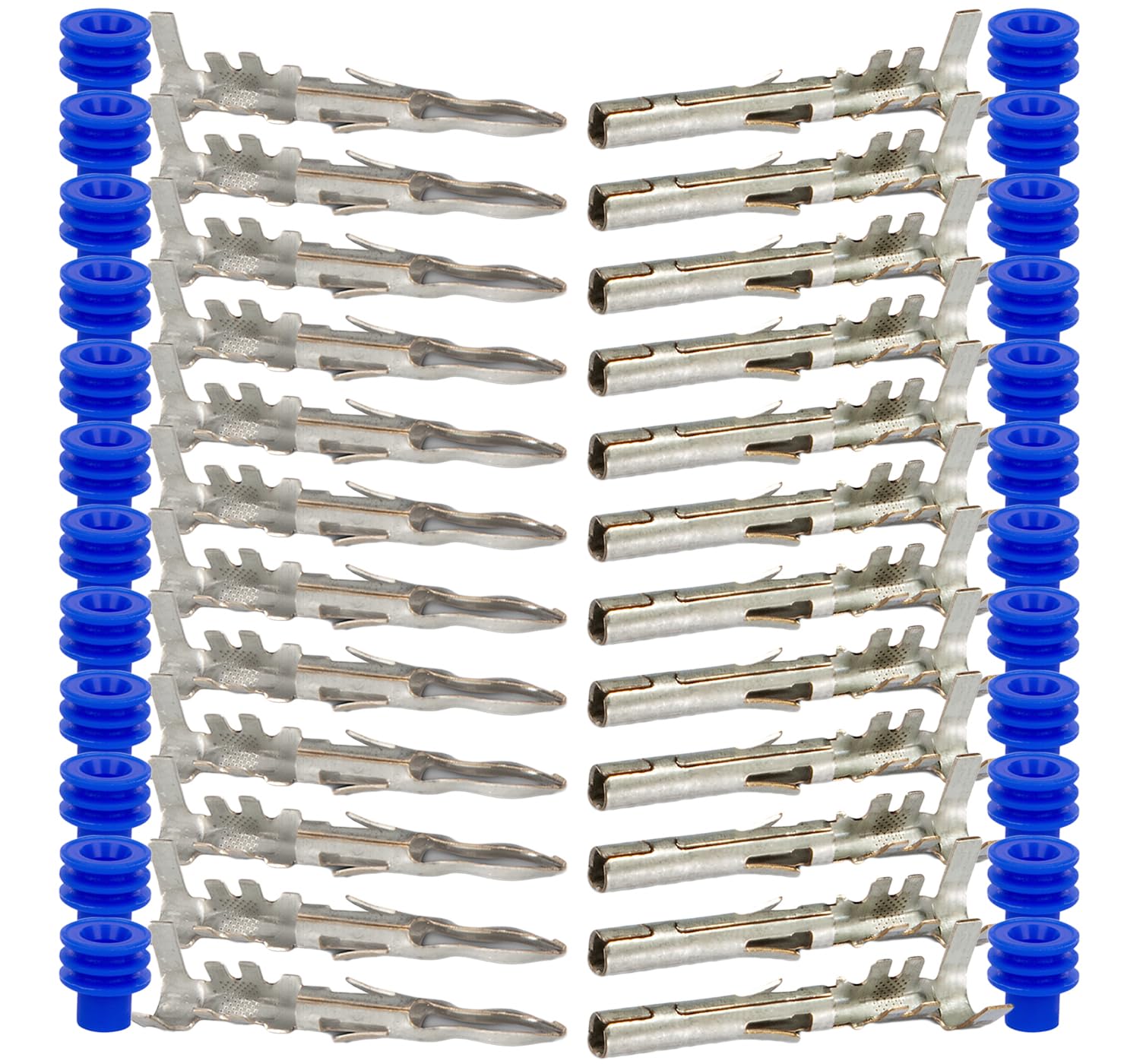 Series 20 amp, (X12) Male and (X12) Female w/ (24 Blue Sealer) Terminal, Sockets and Pin 10-12 ...