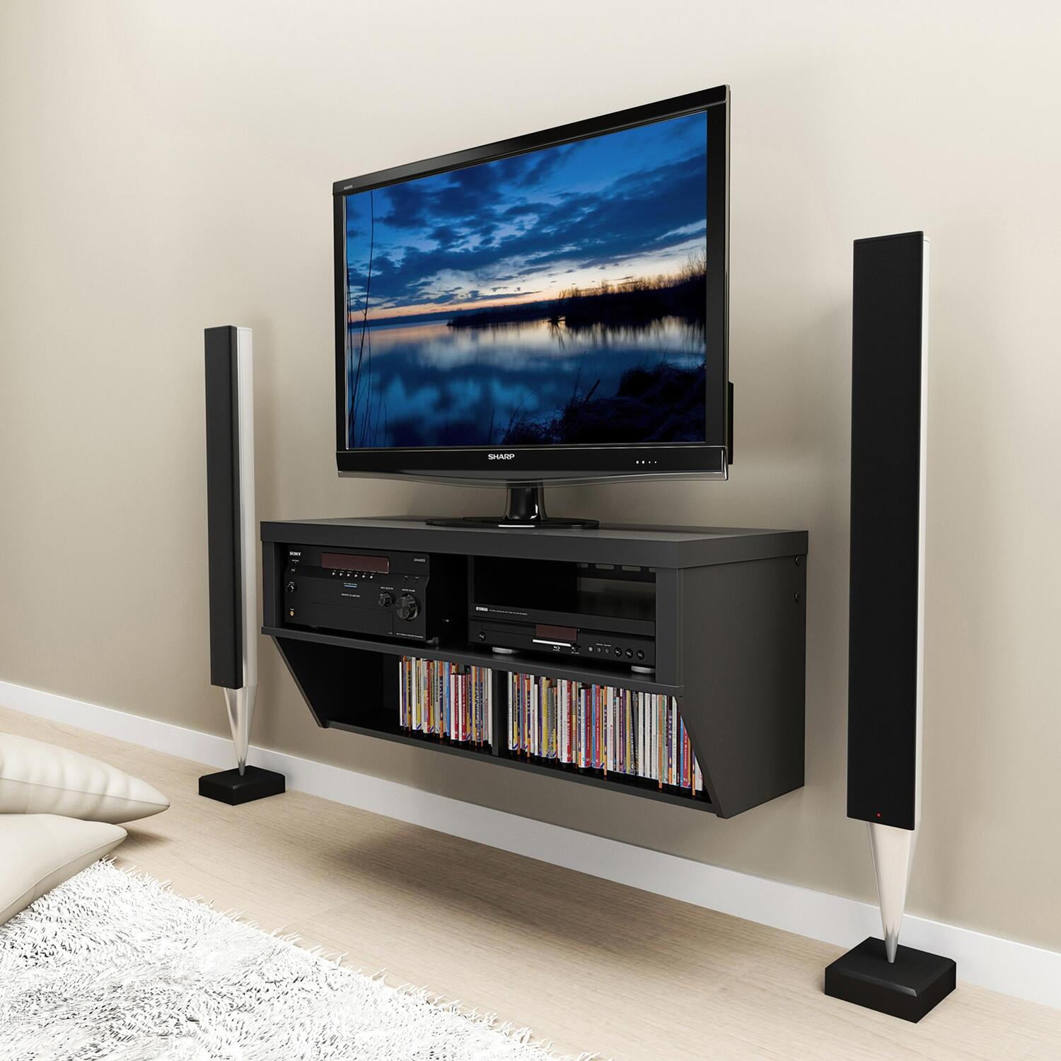 Series 9 Wide Wall Mounted AV Console - Finish:Black,Length:58"-Finish ...