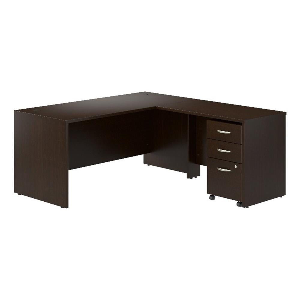 Series C 66W L Shaped Desk with Mobile File Cabinet in Mocha Cherry ...