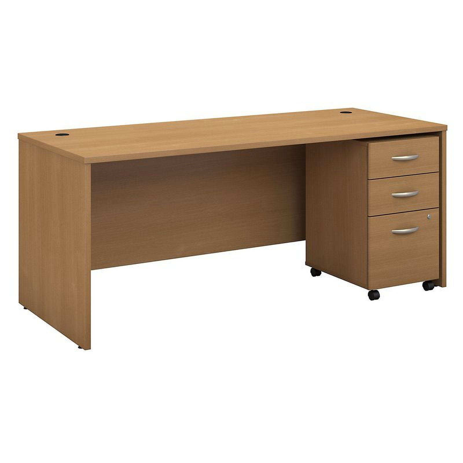 Series C 72W x 30D Office Desk with Drawers in Light Oak - Engineered ...