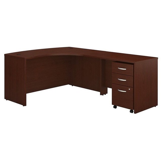 Series C RH L Shaped Desk with Drawers in Mahogany - Engineered Wood ...