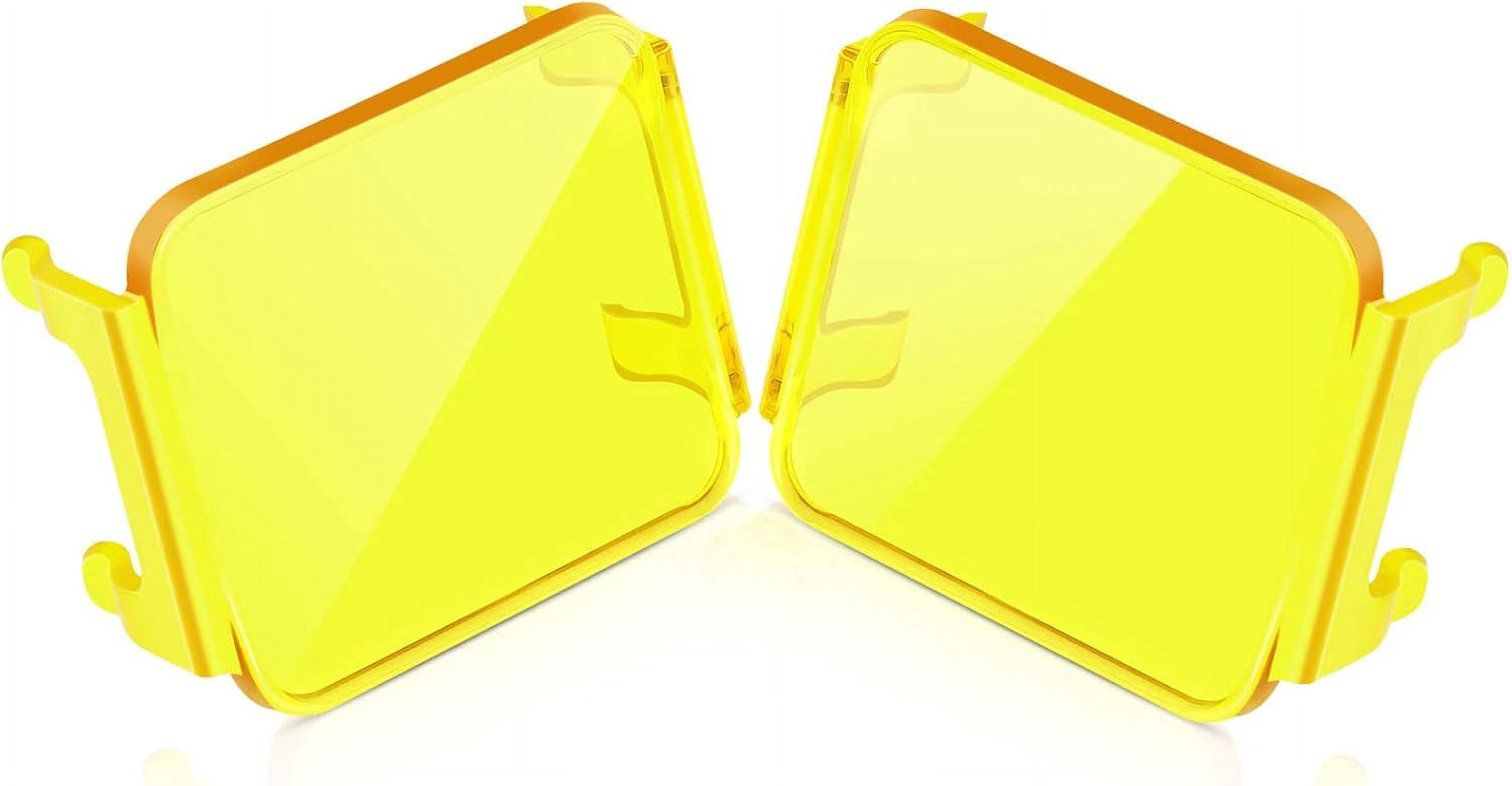 Series Light Covers, 3 Inch Square Pods Cover, Fog Filter, Yellow Tint ...