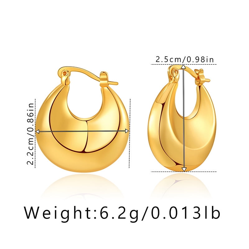 Series Small U-Shaped Big Crescent Hollow Ear Clip Copper Plating 18K ...