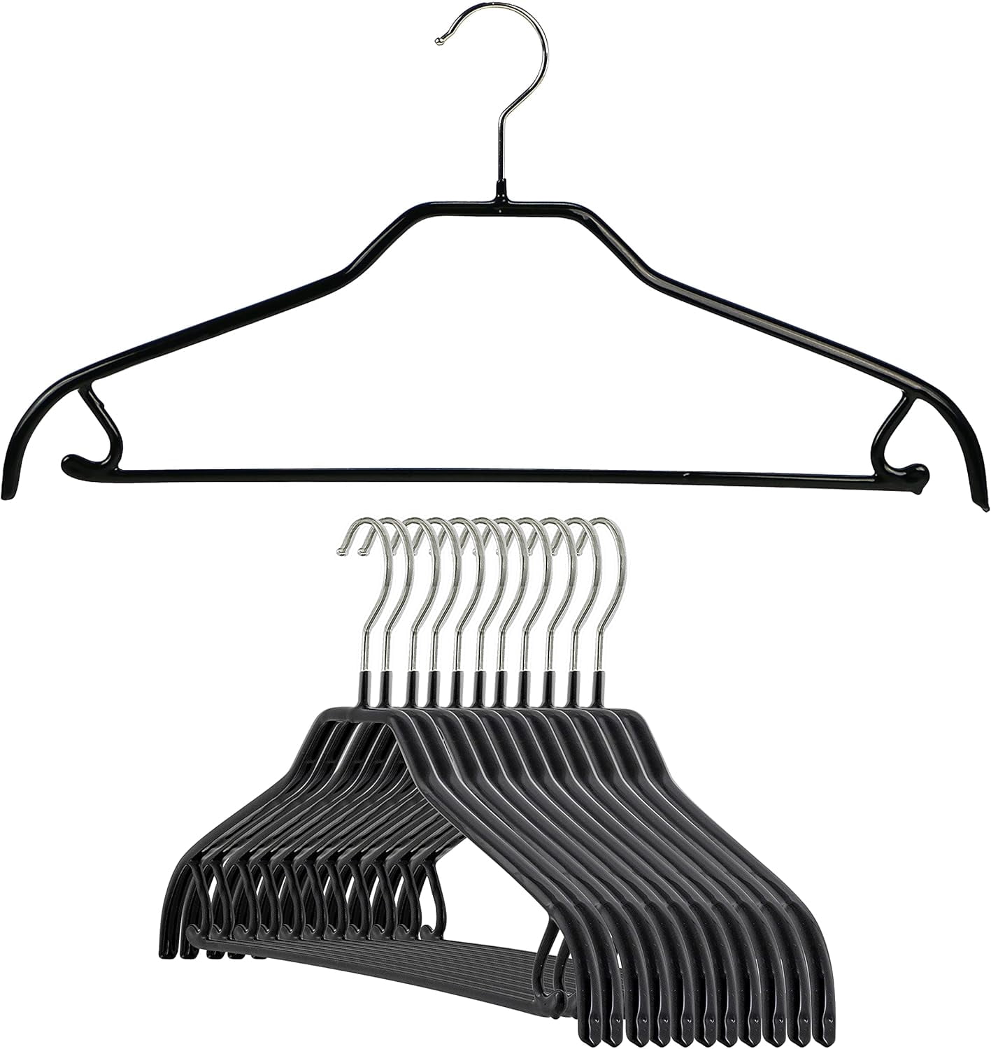 Series Space Saving Clothes Hanger with Bar & Hook for Pants and Skirts Style 41/FRS Set of 100 ...