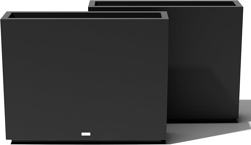 Series Span Plastic Planter - Tall Rectangular Planter for Indoor or ...