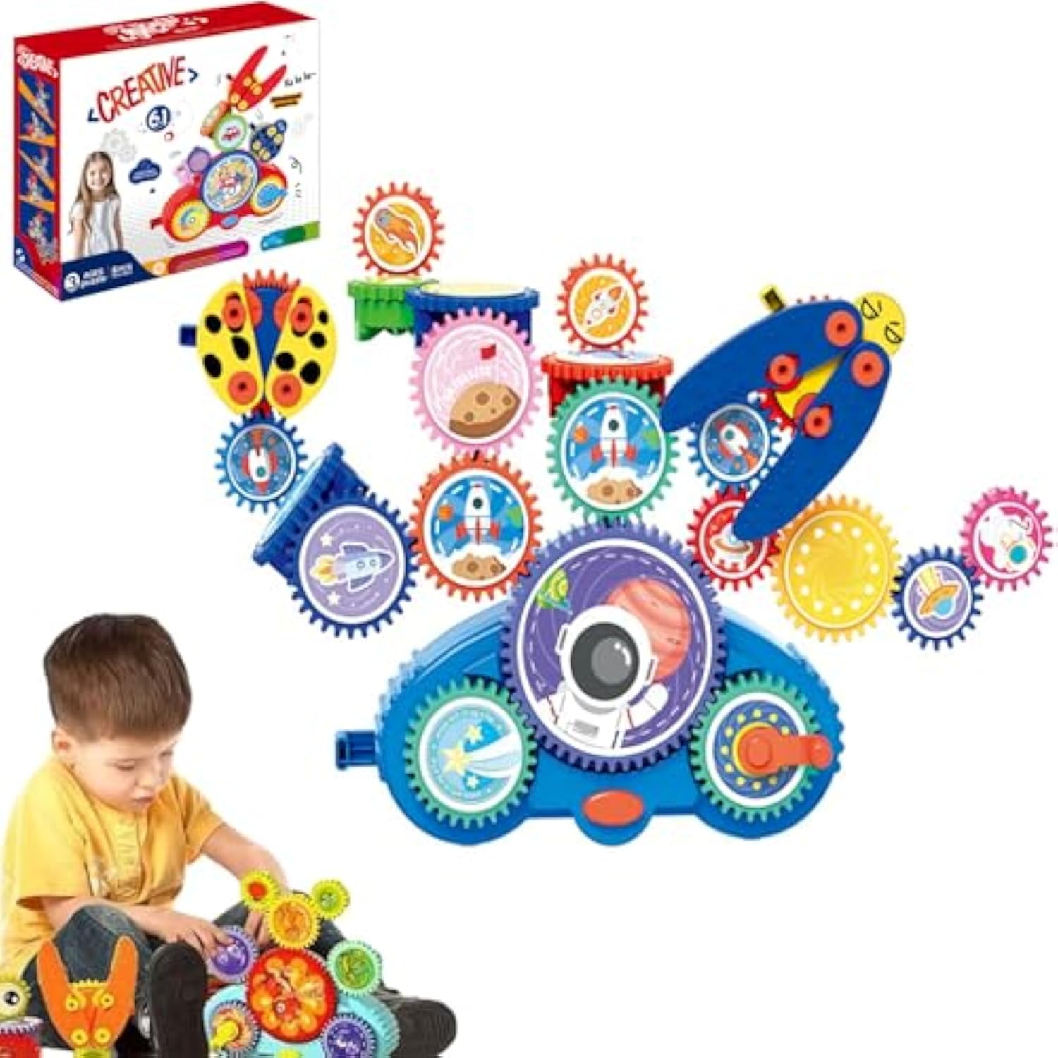 Serifik Creative Learning Building Blocks, Electric Gear Building Toy ...