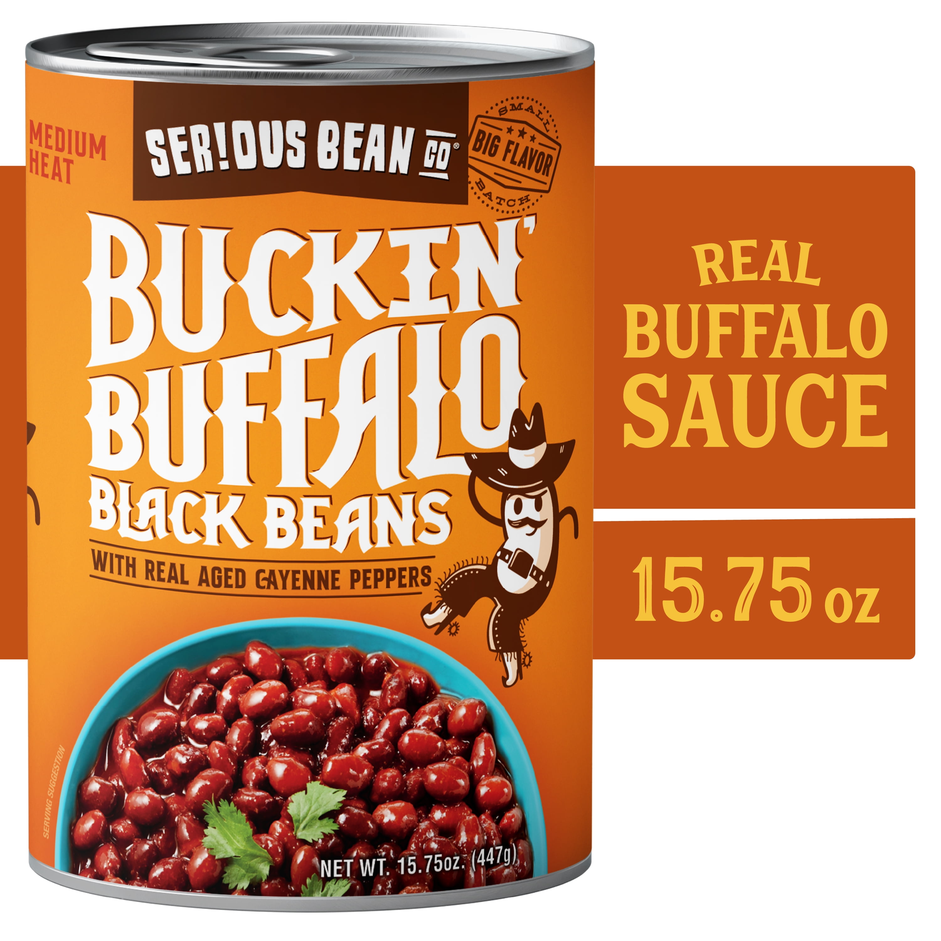SERIOUS Bean Co Buckin' Buffalo Black Beans, 15.75 Oz Can - Walmart.com
