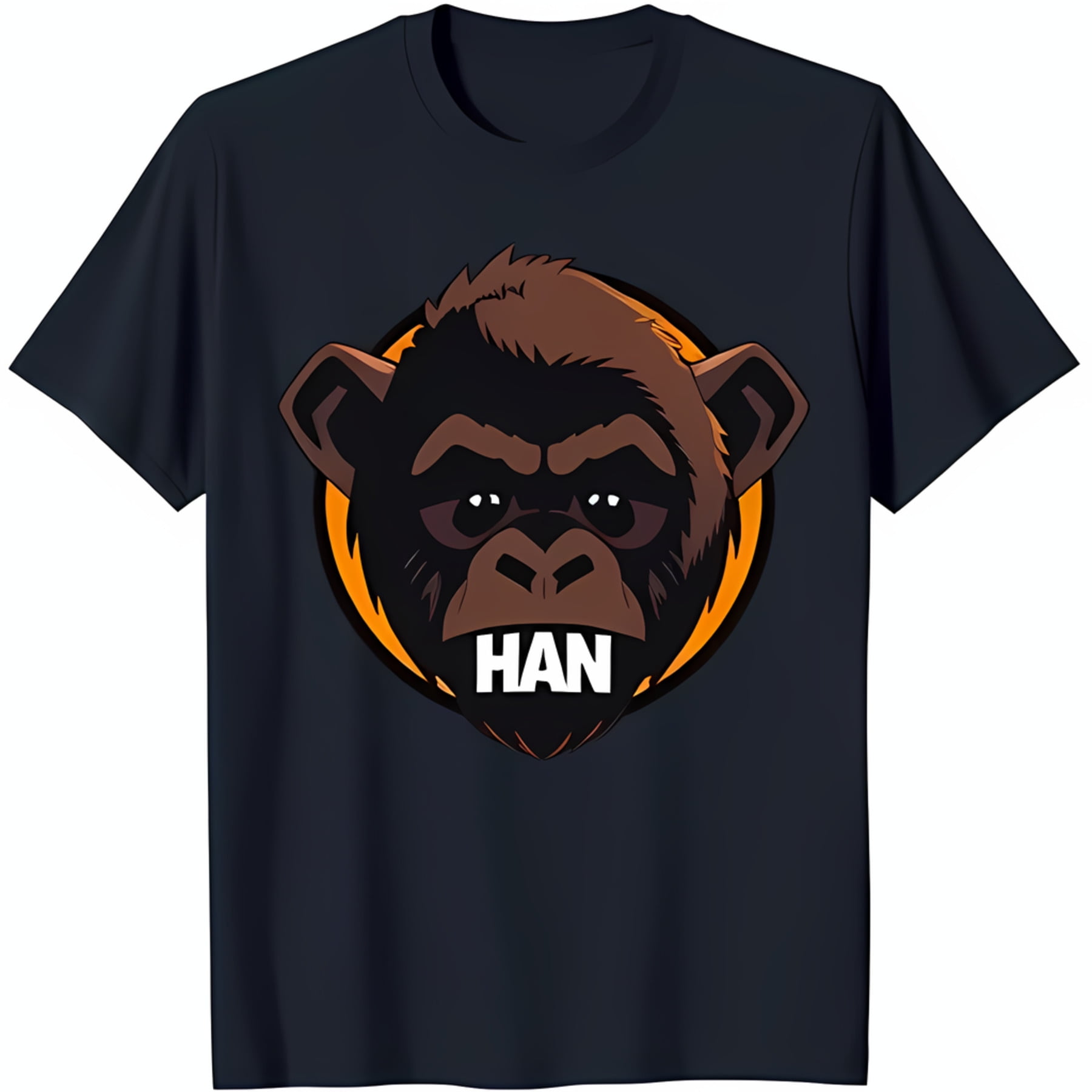 Serious Monkey Graphic T-Shirt for Men Brown Face with Ring & 'HAN ...