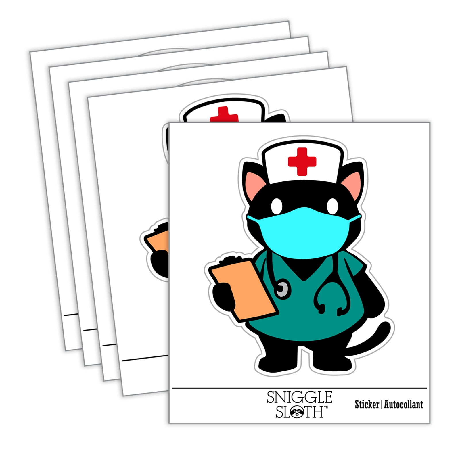 Serious Nurse Doctor Cat with Stethoscope Car Window Bumper Water ...
