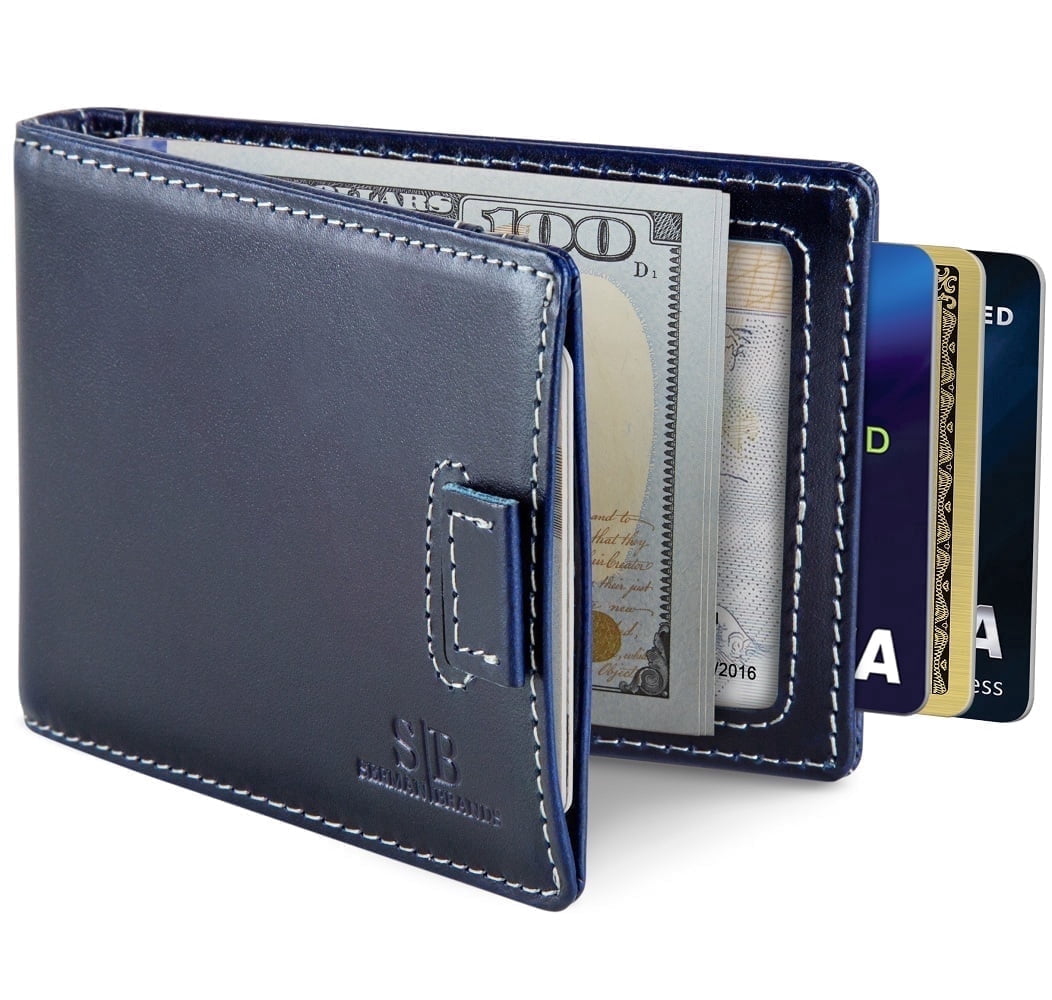 Serman Brands Slim Wallet Money Clips, RFID Blocking Bifold Men Wallet ...