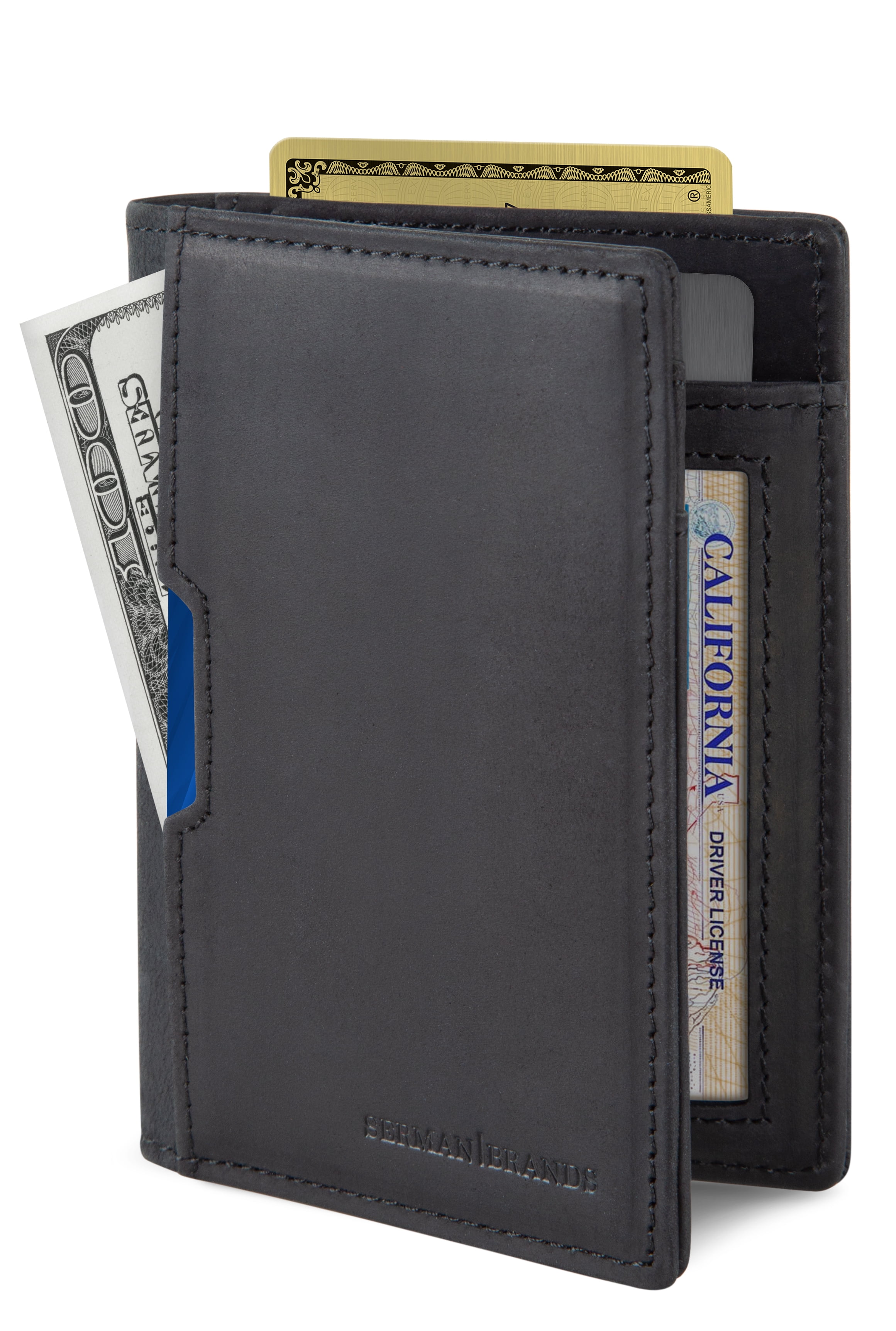 Serman Brands Men's Slim Bifold Wallet | RFID Blocking | Genuine ...