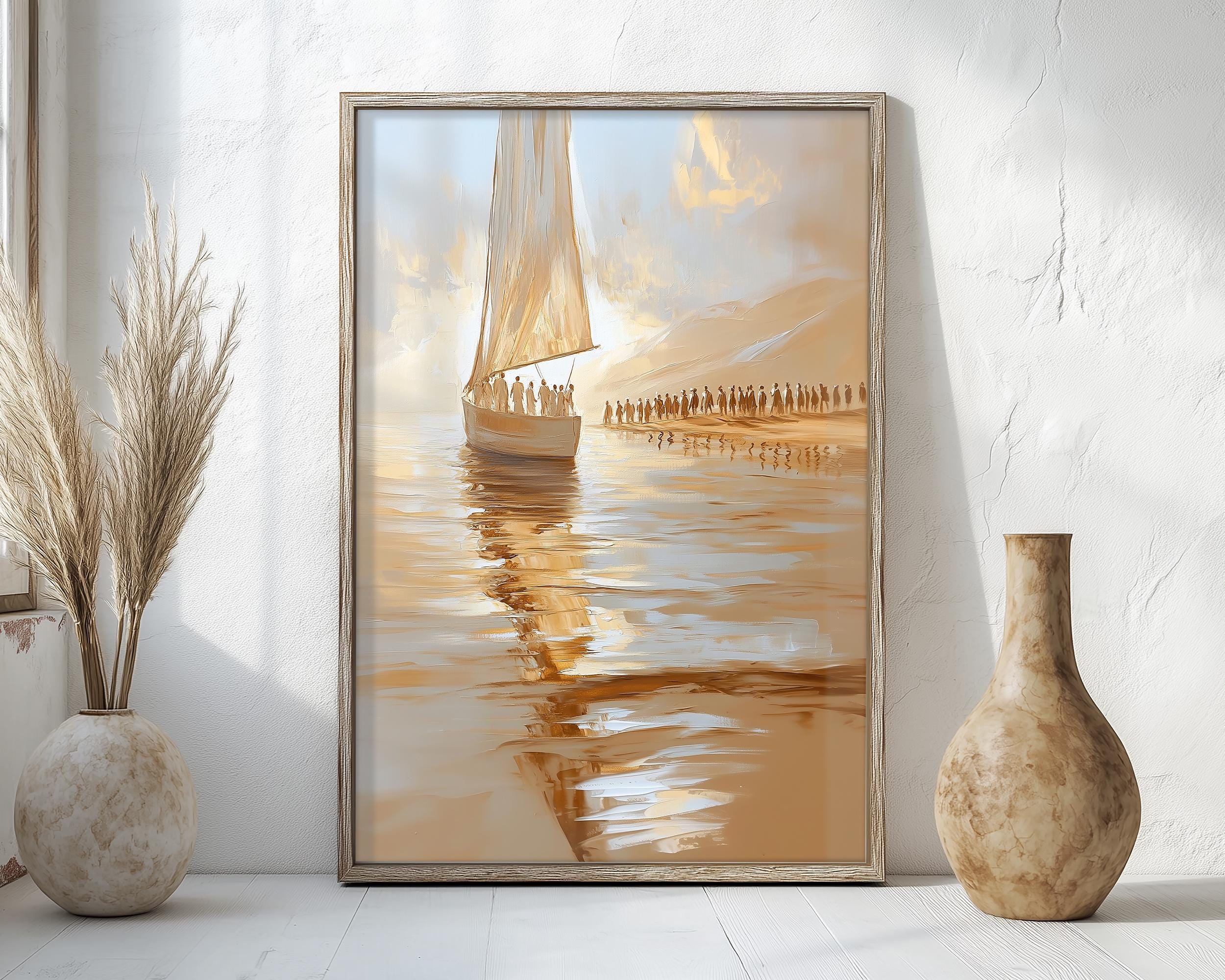Sermon From Boat Wall Art, Luke :-, Jesus Teaching, Jesus Art, Faith ...