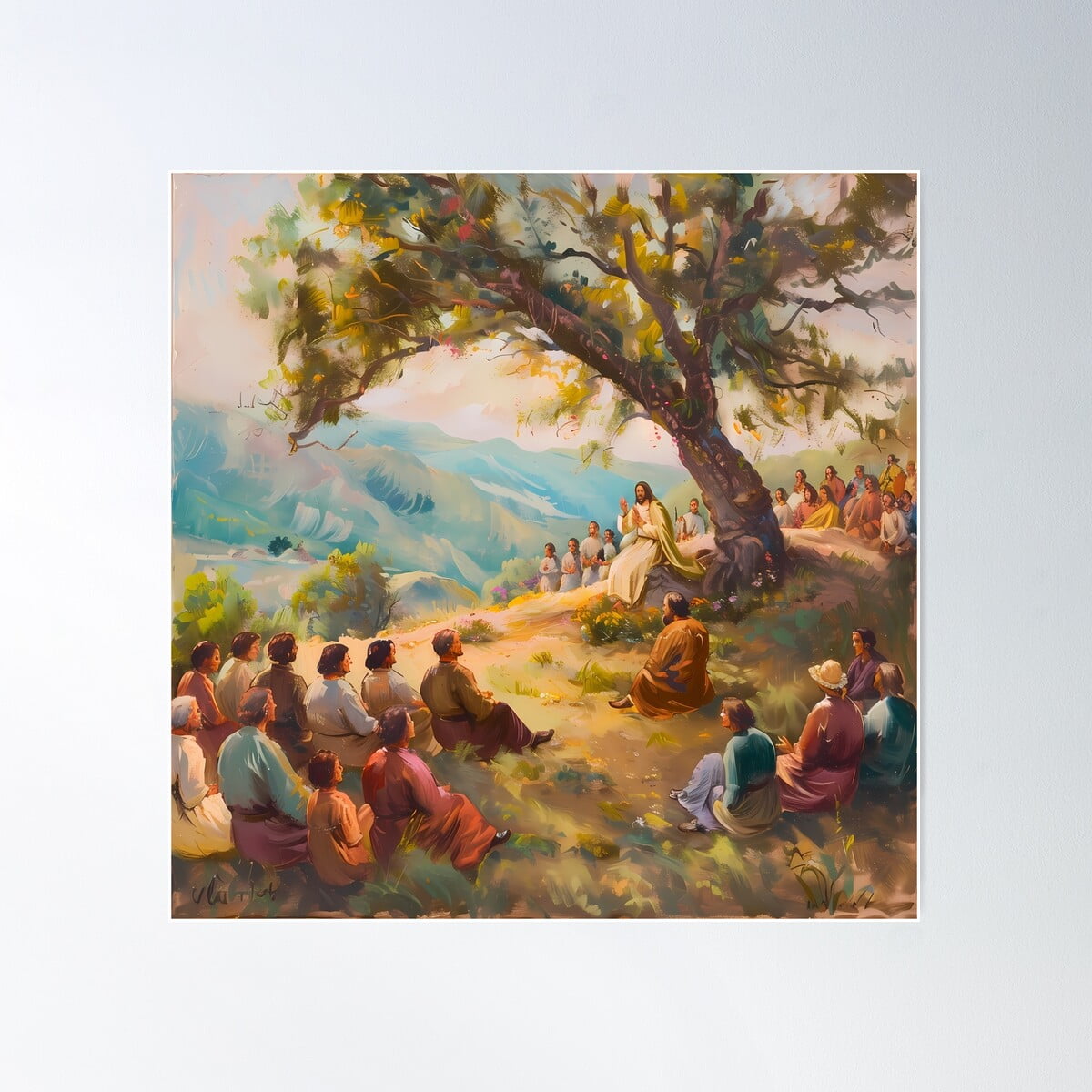 Sermon On The Mount: Beatitudes Blessing Poster Wall Art, Modern Wall ...