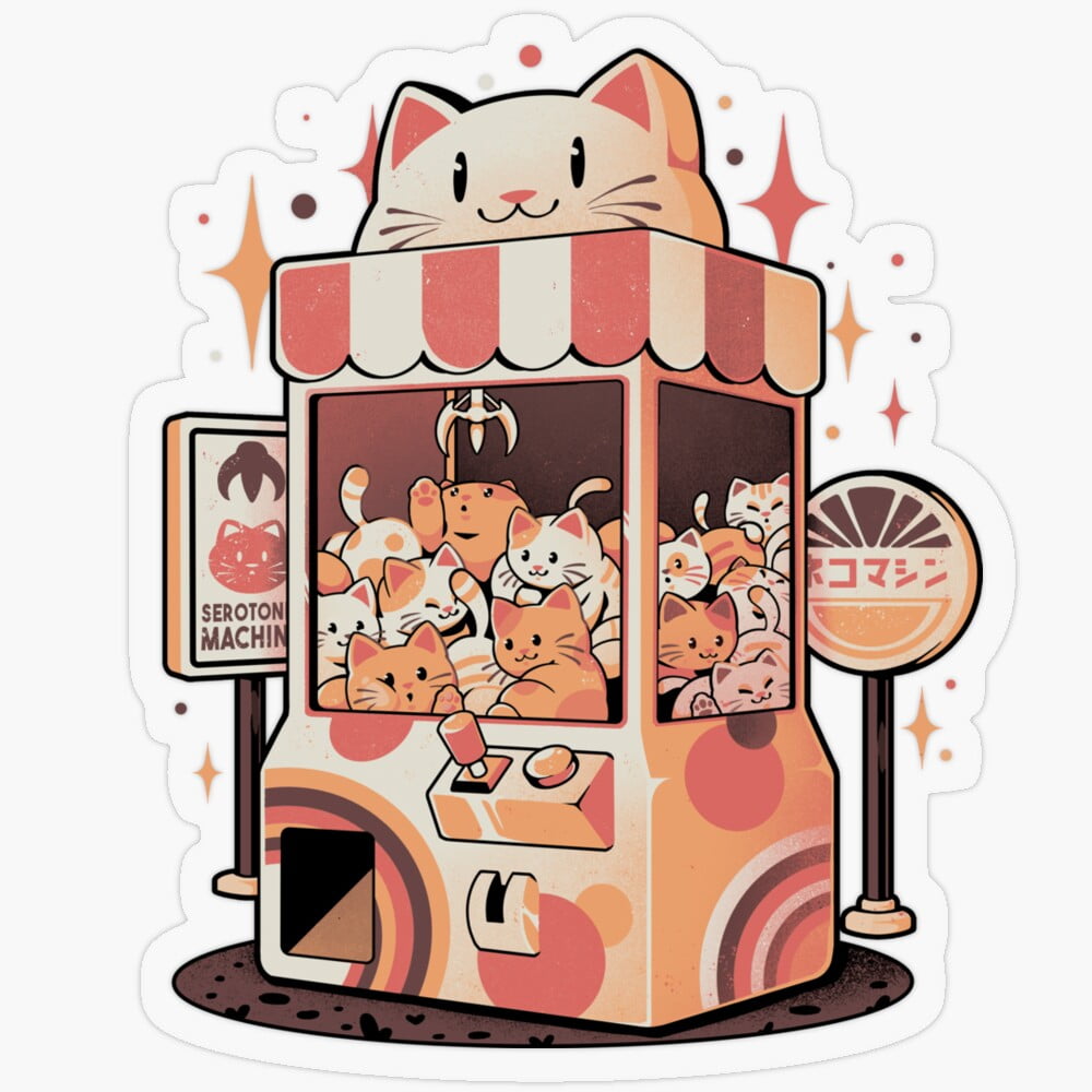Serotonin Machine - Cute Cats Arcade Gamer Gacha Gift Transparent ...