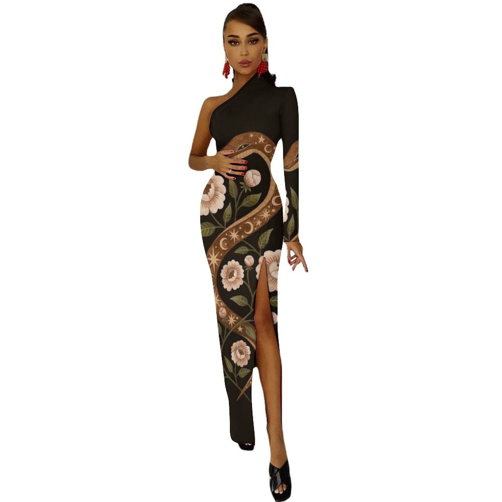Serpent spells Half Dleeve Split Dress sexy short dresses daring Party ...