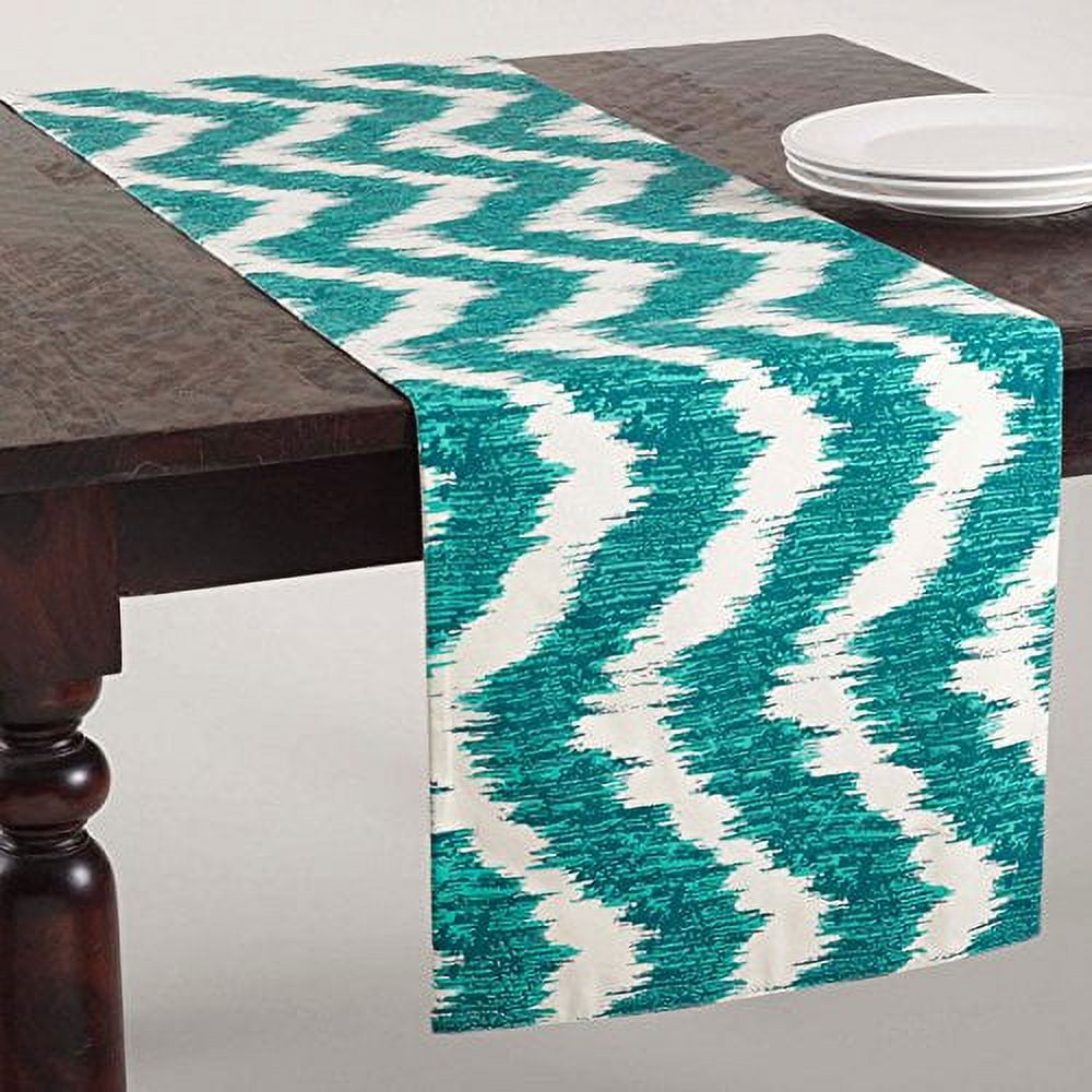Serpentine Wavy Design Cotton Table Runner (Sea Green) - Walmart.com