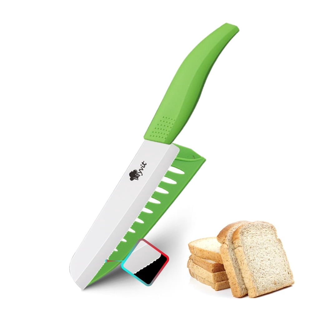 Serrated Bread Knife 6-inch Sharp Ceramic Kitchen Knife Rustproof ...