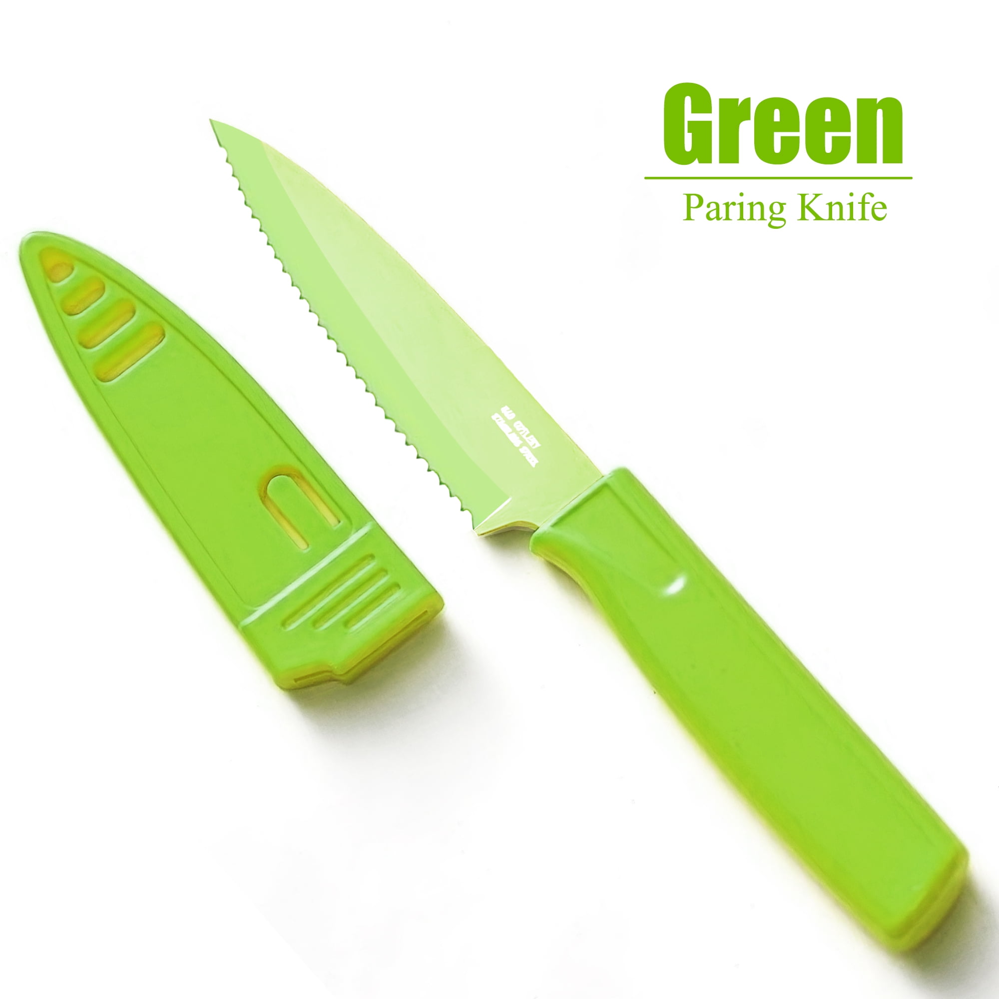 Serrated Paring Knife - Perfect for Bread, Steak, Fruits, and Vegetables - 4 inch Stainless ...