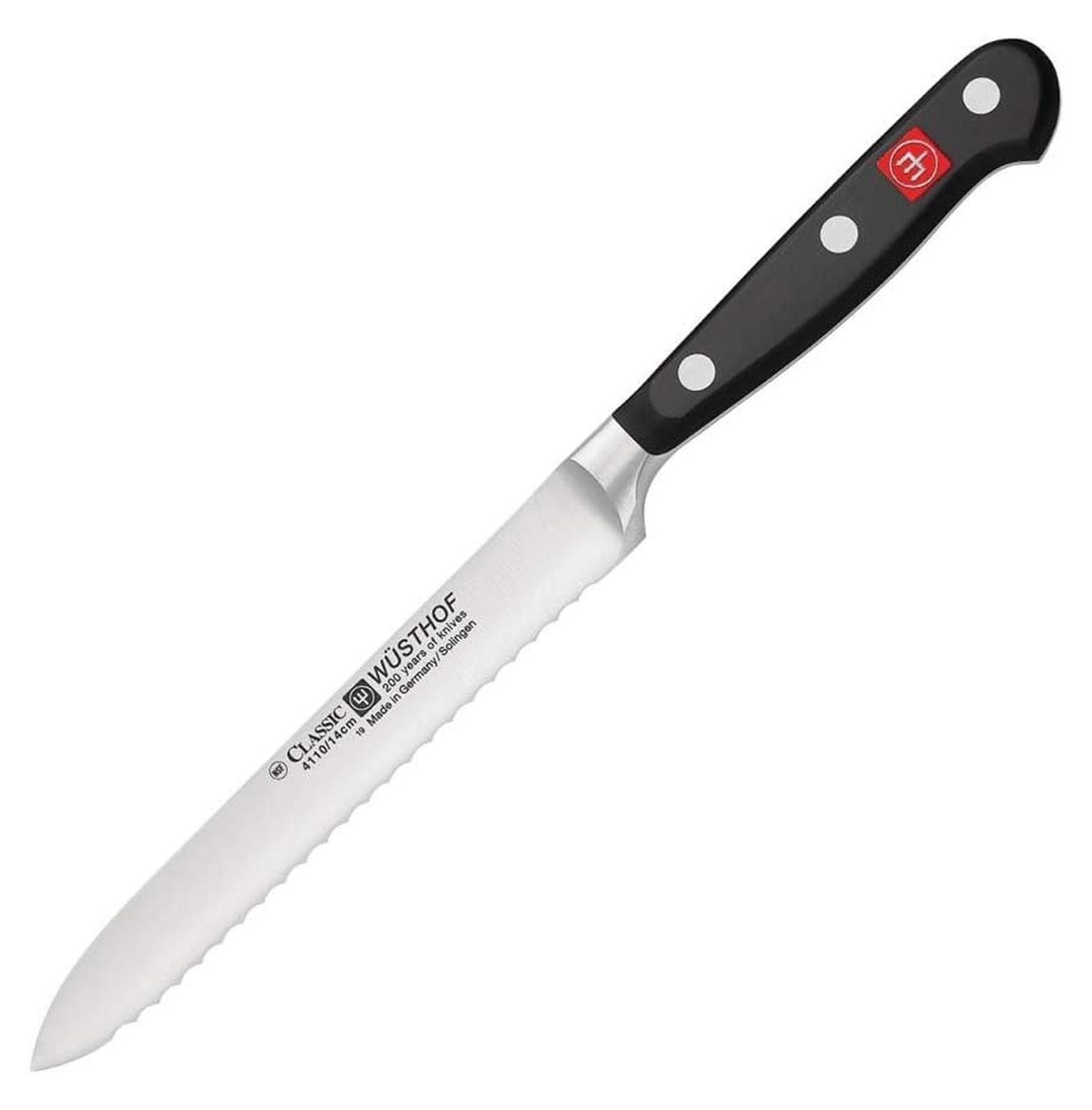 Serrated Utility Knife 5 Inch, Black - Kitchen Utility Knife for ...