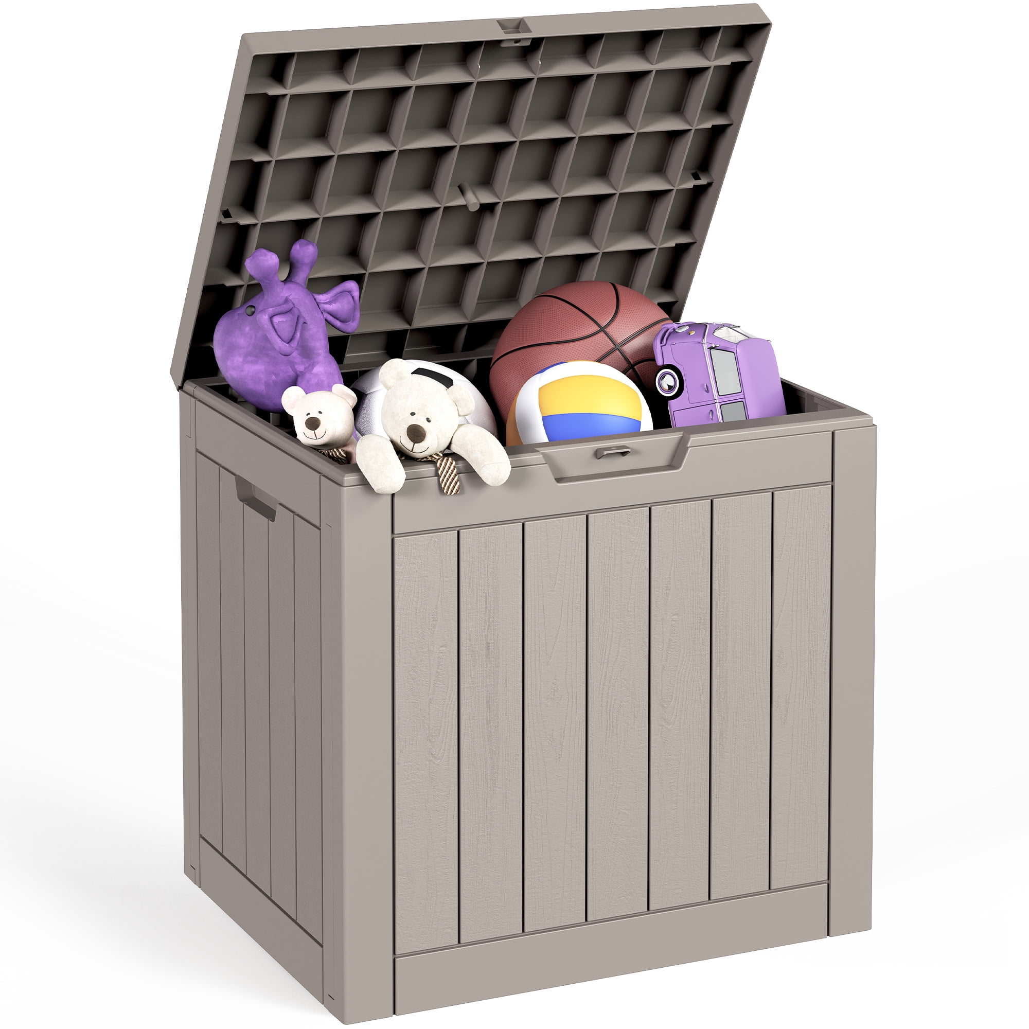 Sersper 30 Gallon Deck Box, Resin Outdoor Storage Box, Waterproof and ...