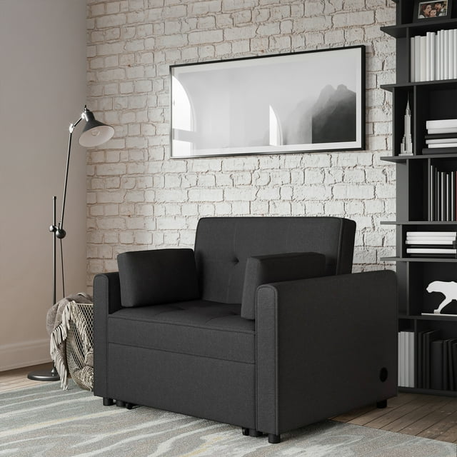 Serta Canton Lounge Chair with Sleeper, Charcoal Gray Fabric - Walmart.com