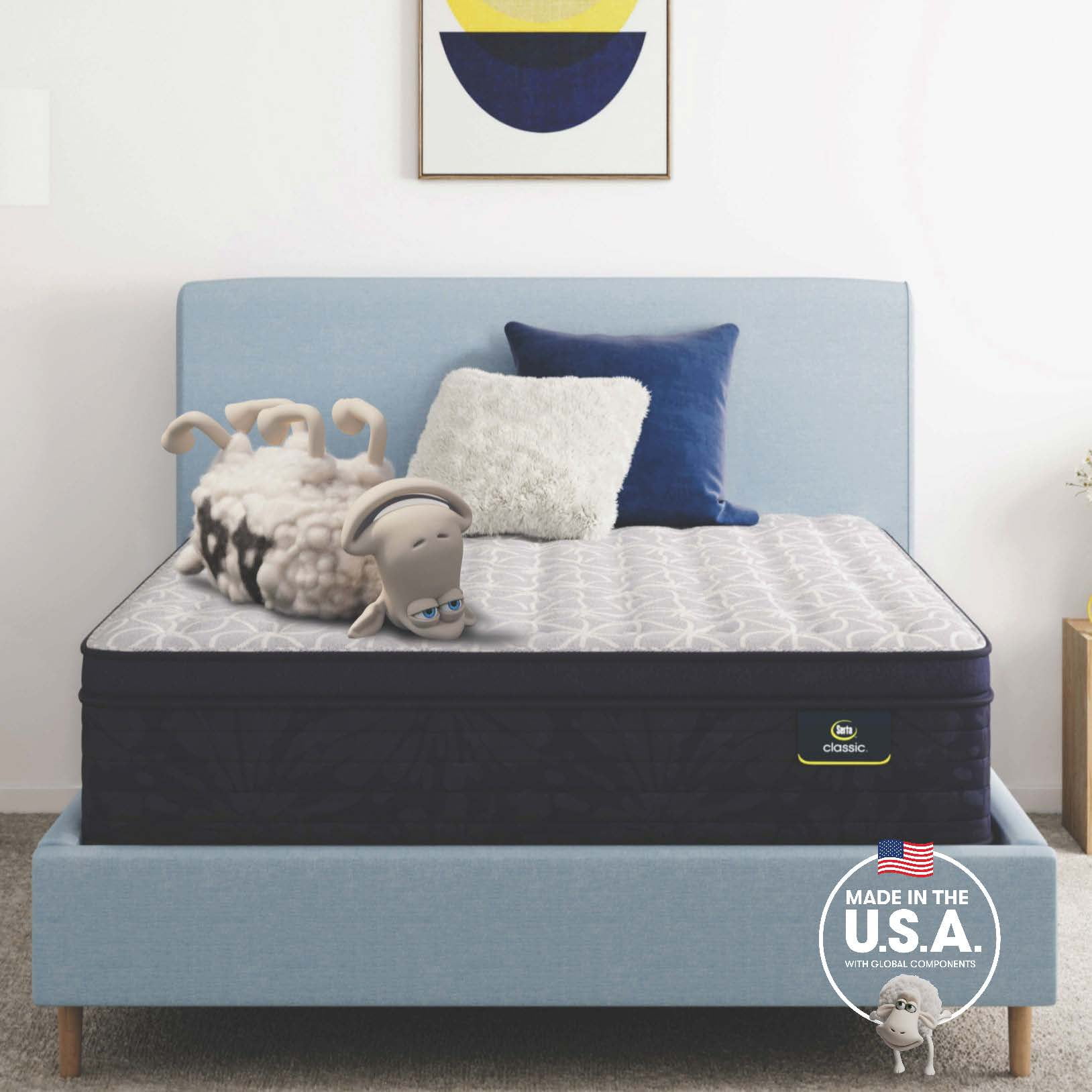 Serta Classic Clarks Hill Elite Ltd 14.5" Plush Pillow Top Queen Innerspring Adult Mattress ...