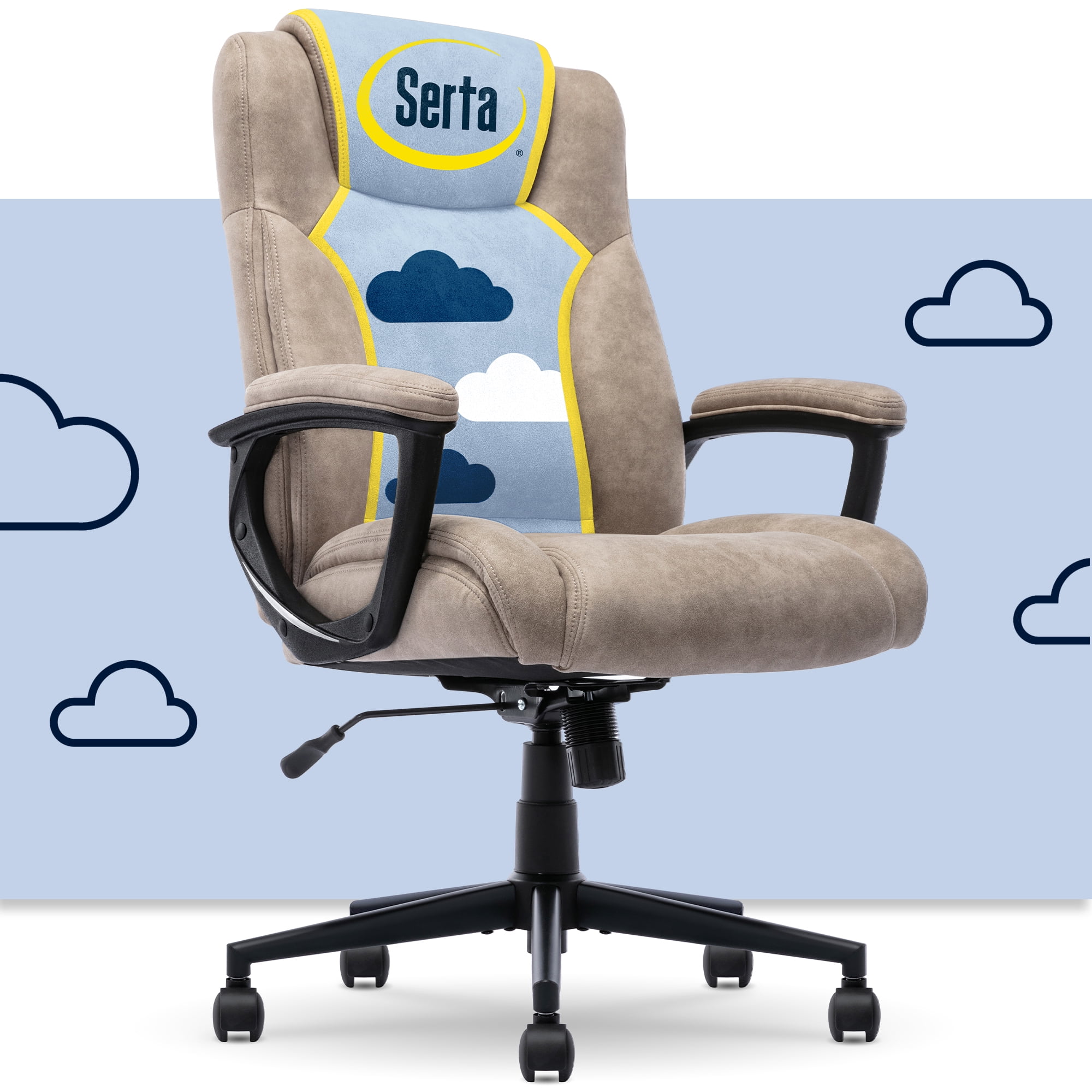 Serta Comfort Eco Office Ergonomic Computer Chair Lumber Support Light ...