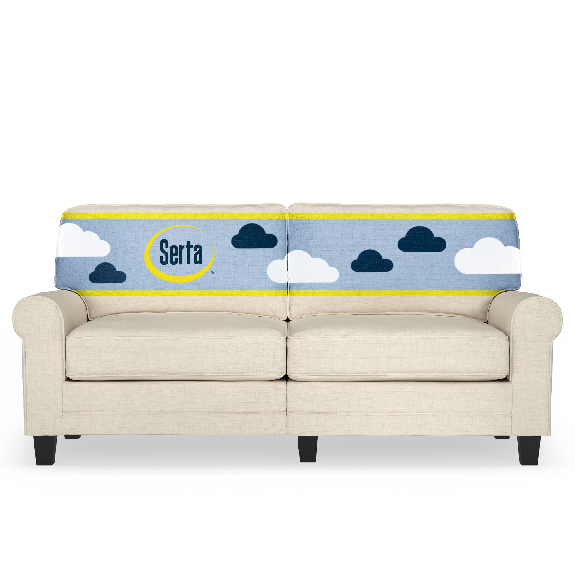 Serta Copenhagen 73" Rolled Arm Sofa, Easy Care Polyester, Loveseat or ...