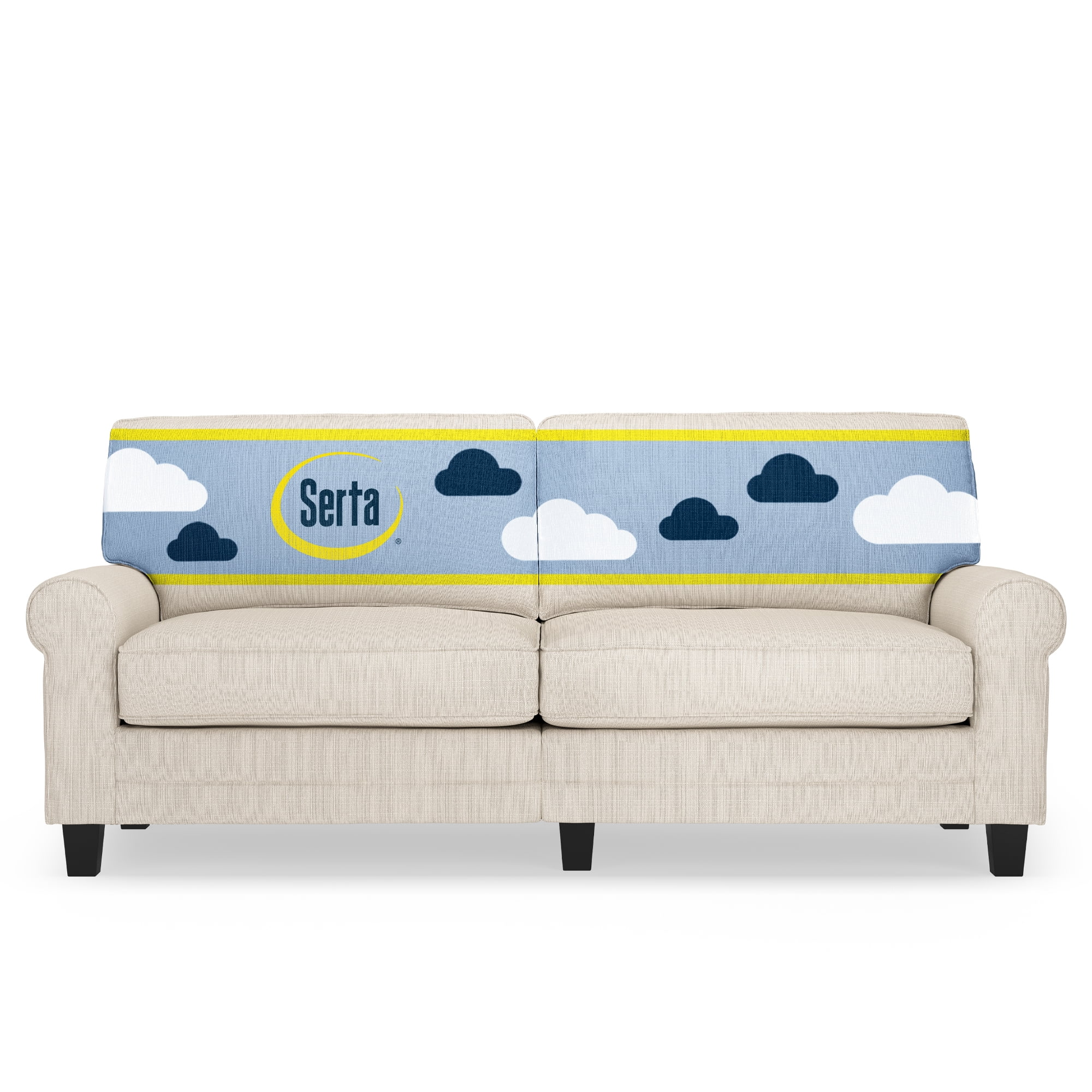 Serta Copenhagen 78" Rolled Arm Sofa, Easy Care Polyester, Loveseat or ...