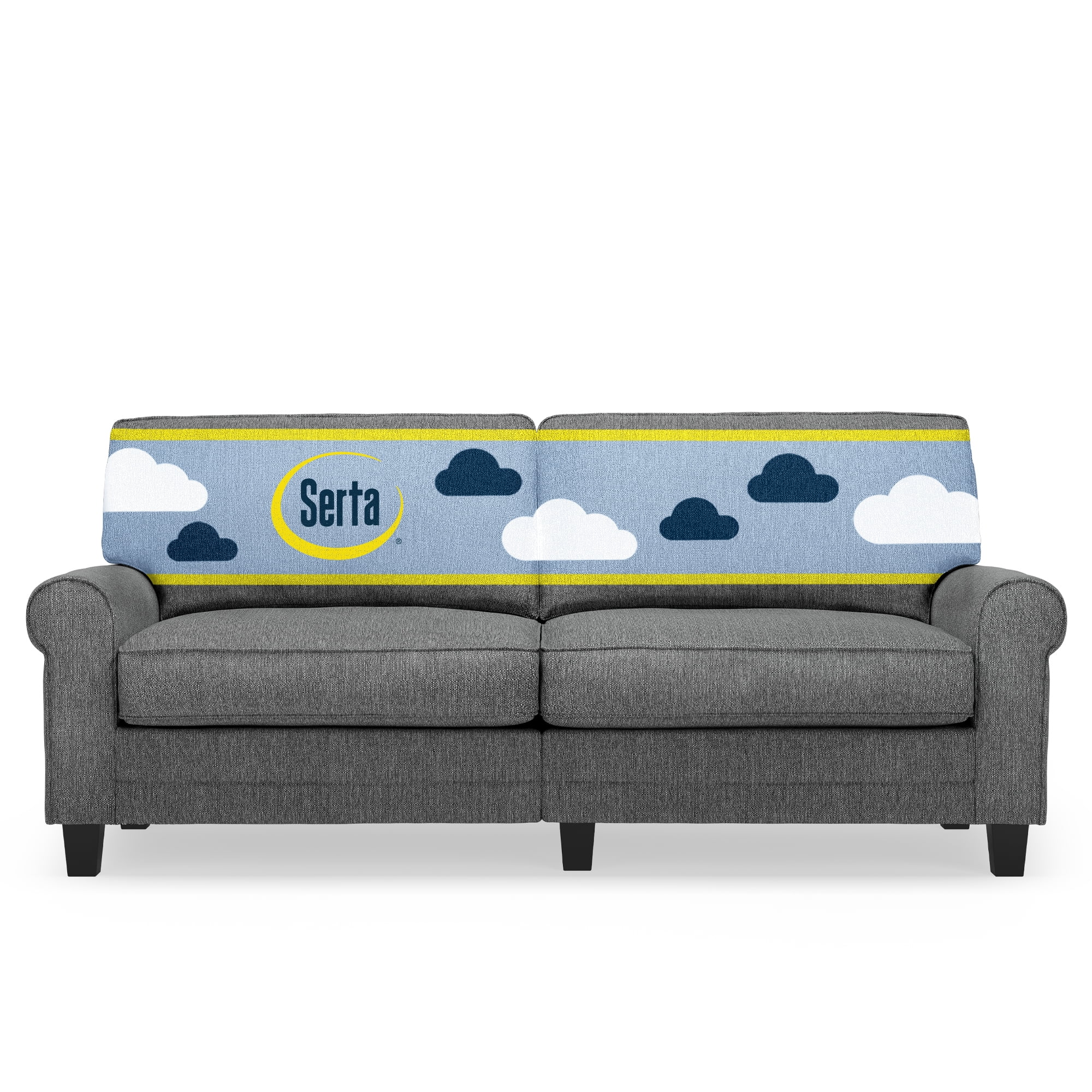 Serta Copenhagen 78" Rolled Arm Sofa, Easy Care Polyester, Loveseat or ...